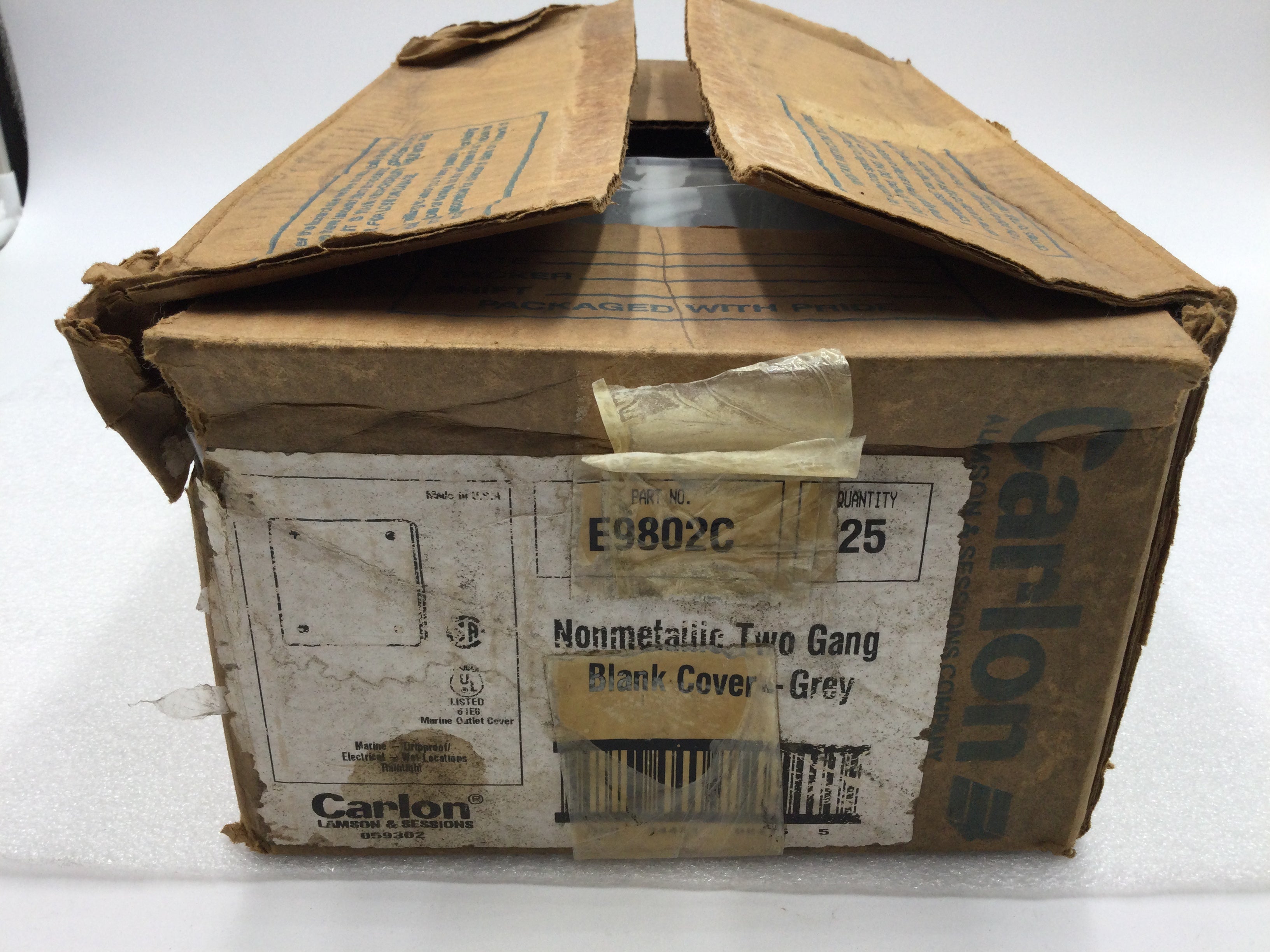 Carlon E9802C Metallic 2 Gang Blank PVC Electrical Box Covers