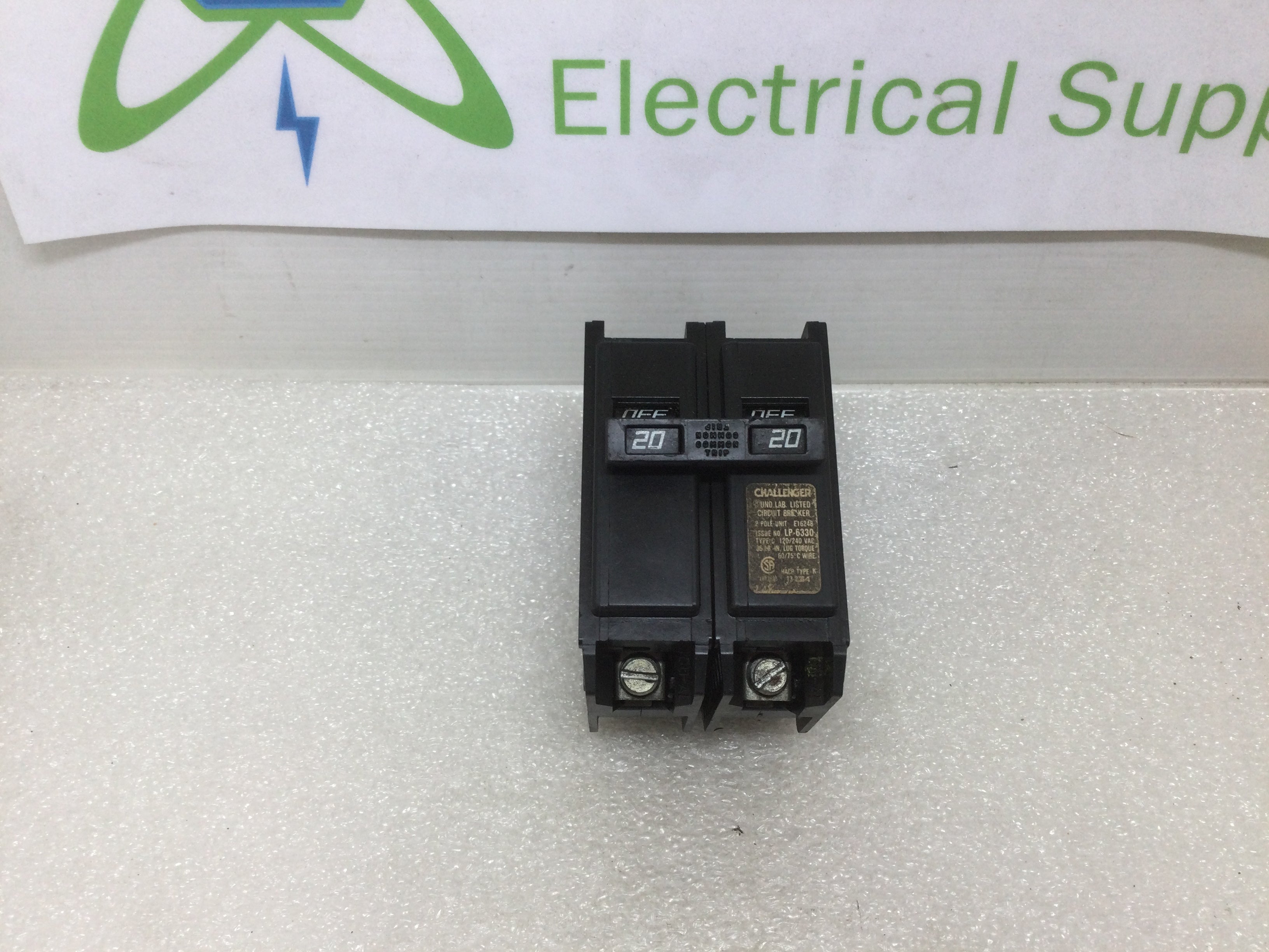 Challenger C220 20 Amp 2 Pole 120/240V Type C Circuit Breaker - Sticke