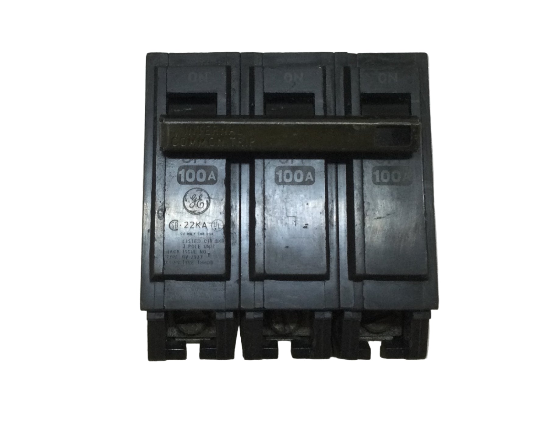 GE General Electric THHQB32100 100 Amp 240 Volt 3 Pole 22K Circuit Bre