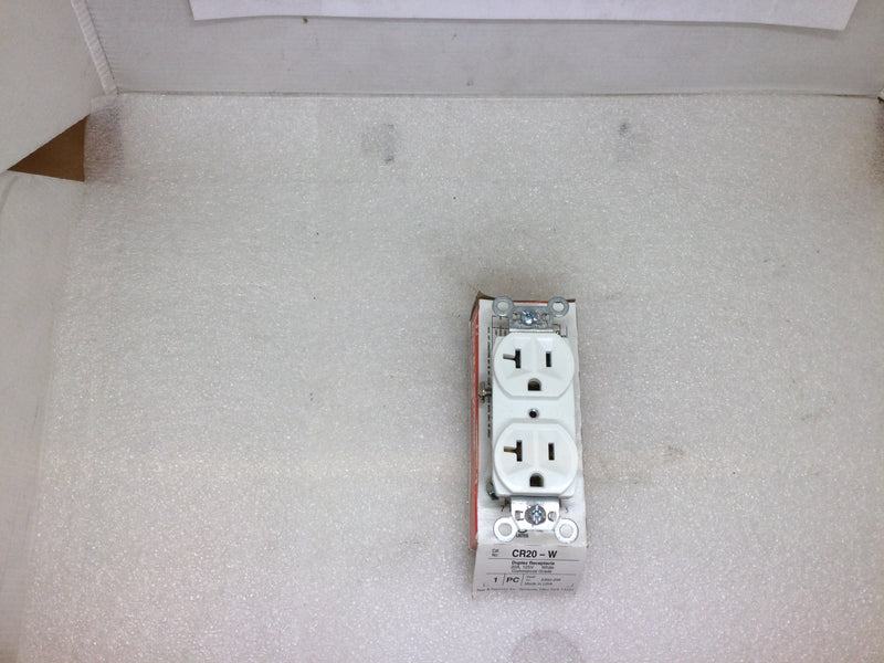 Pass & Seymour/Legrand CR20/CR20-W 20A 125V Commercial Grade Duplex Re