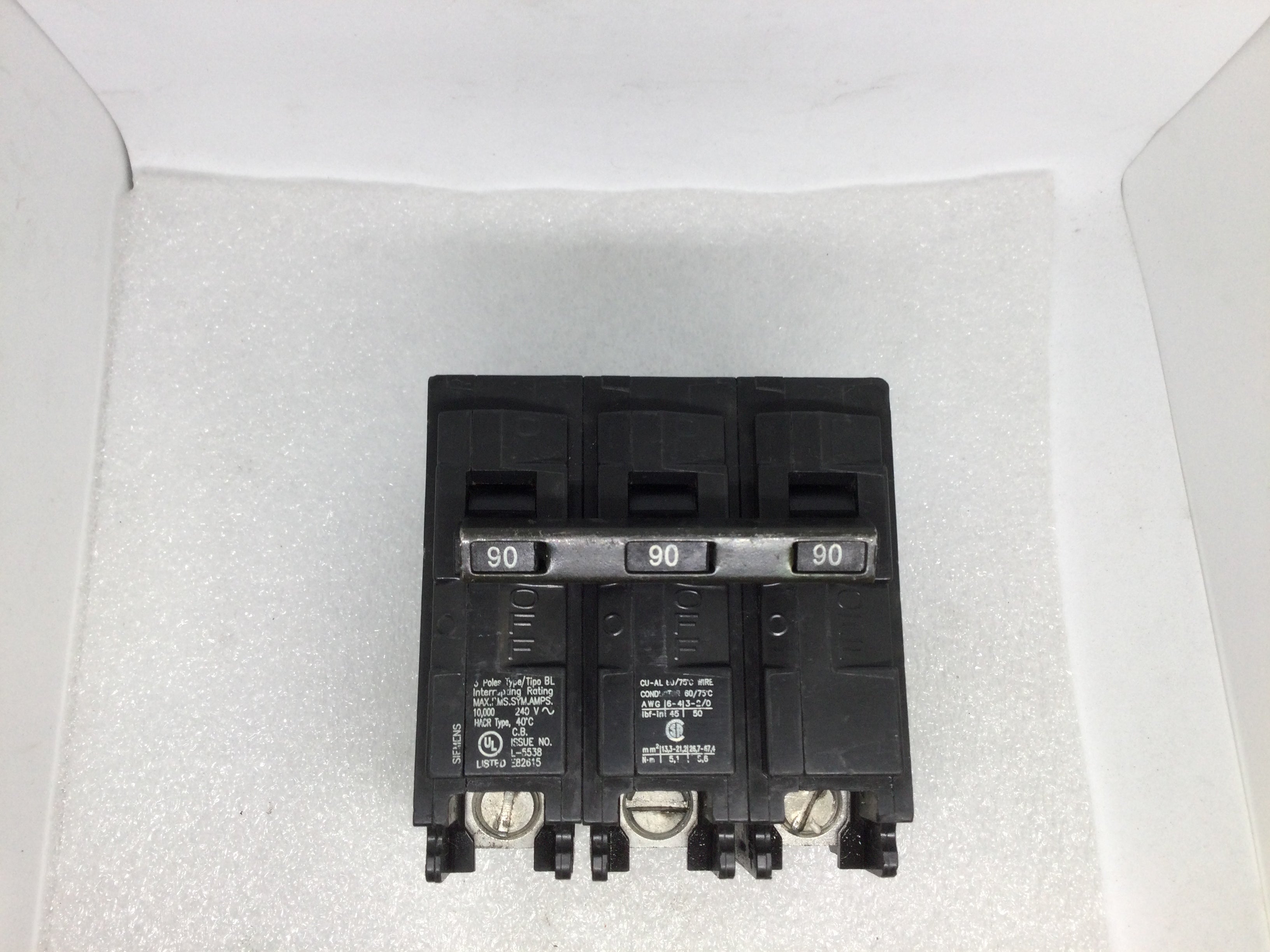 Siemens B390 Type BL 3 Pole 90 Amp 240V Circuit Breaker