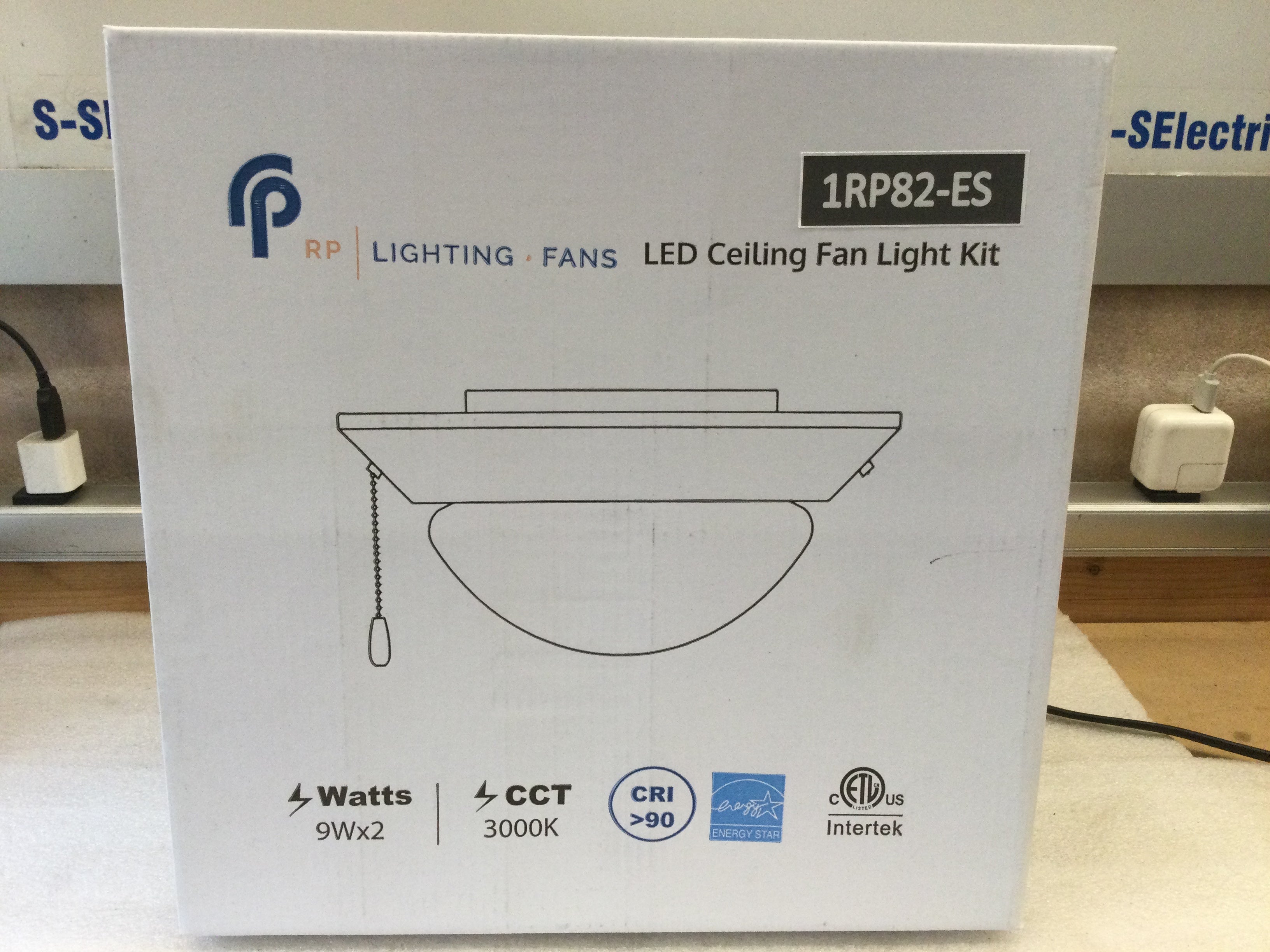 RP Lighting 1RP82-ES LED Ceiling Fan Light Kit 9Wx2 A19 LED Lamps 3K W