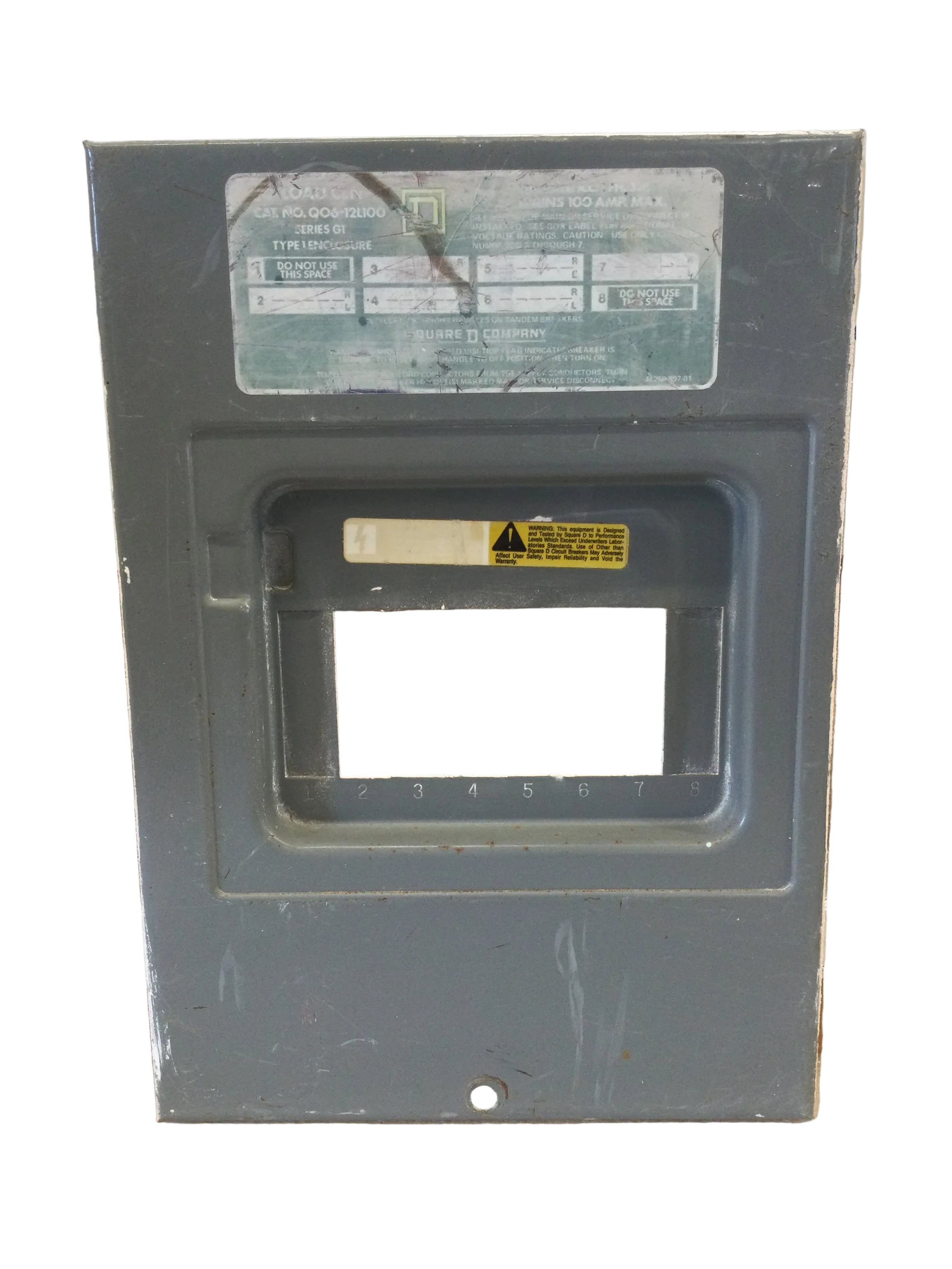 Square D Q06-12L100 Series G1 100 Amp 1 Phase 3 Wire QO Load Center Co
