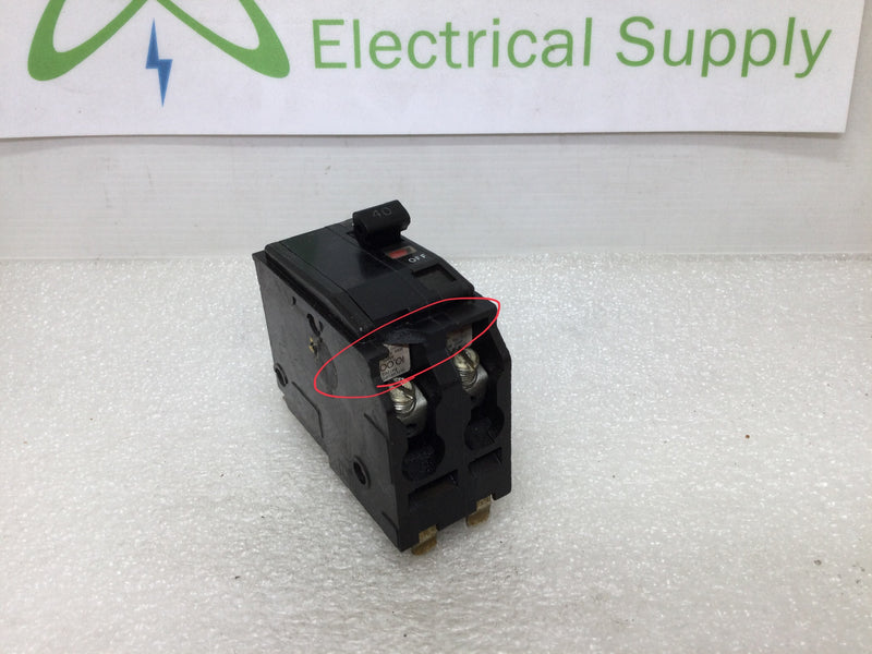 Square D QOB240 2 Pole 40 Amp 120/240v Bolt-On Circuit Breaker