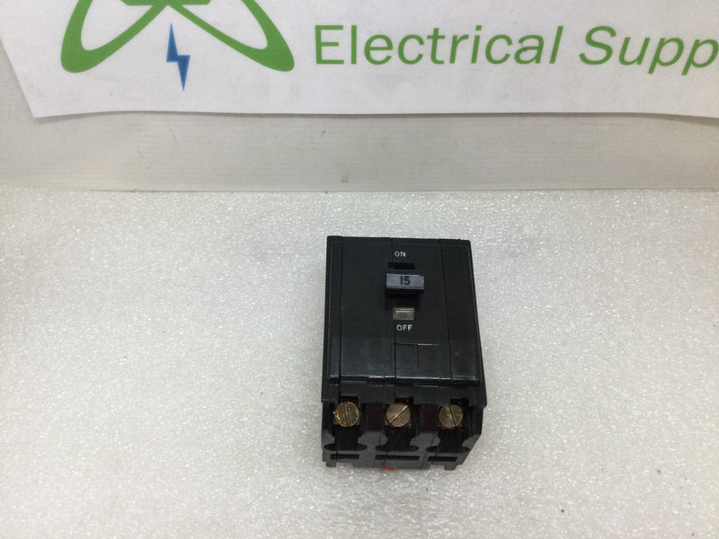 Square D QOB315 3 Pole 15 Amp 240v-Ac Molded Case Circuit Breaker