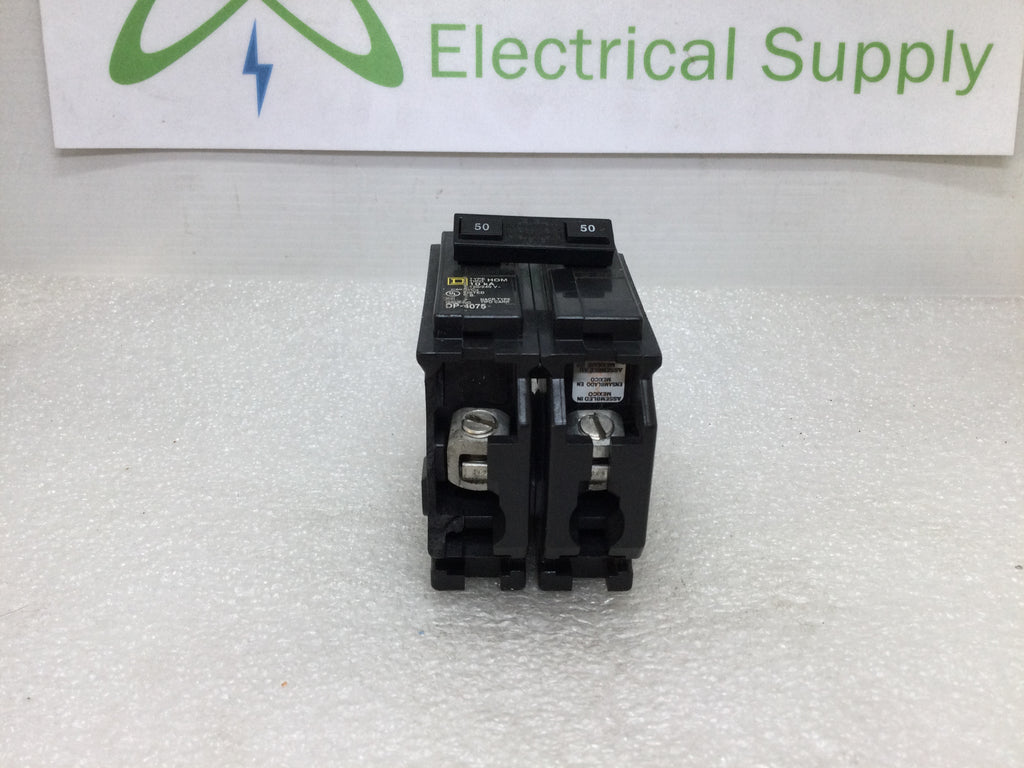 Square D/Homeline HOM250 2 Pole 50A 120/240VAQC Type HOM Circuit Break