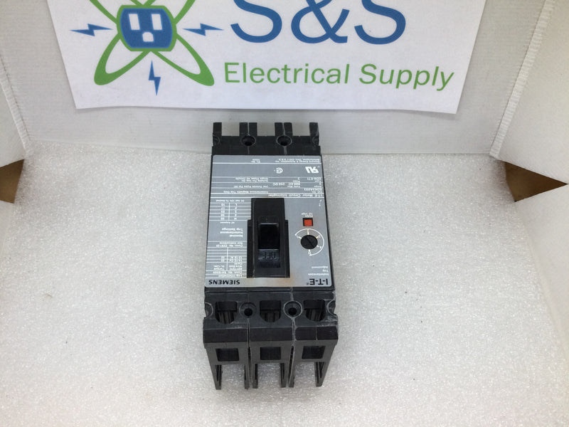 Siemens ED63A003 3 Pole 3A 600VAC Type ED6-ETI Circuit Breaker (Aged S