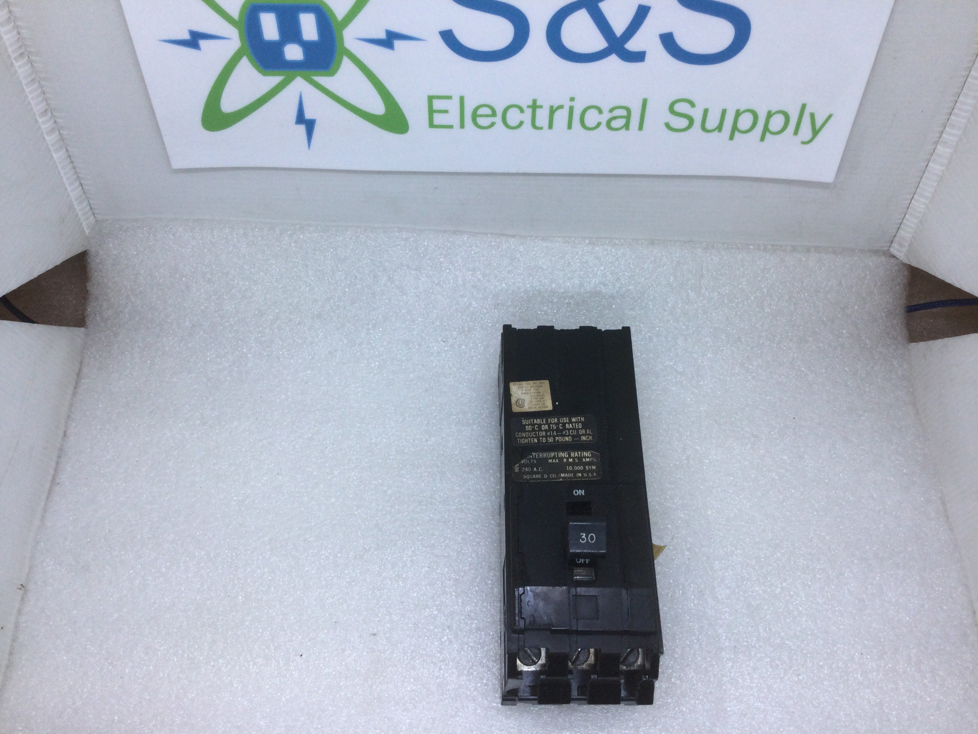 Square D A1B330 3 Pole 30A 240VAC 10kAIC Type A1B Long Body Bolt In Ci