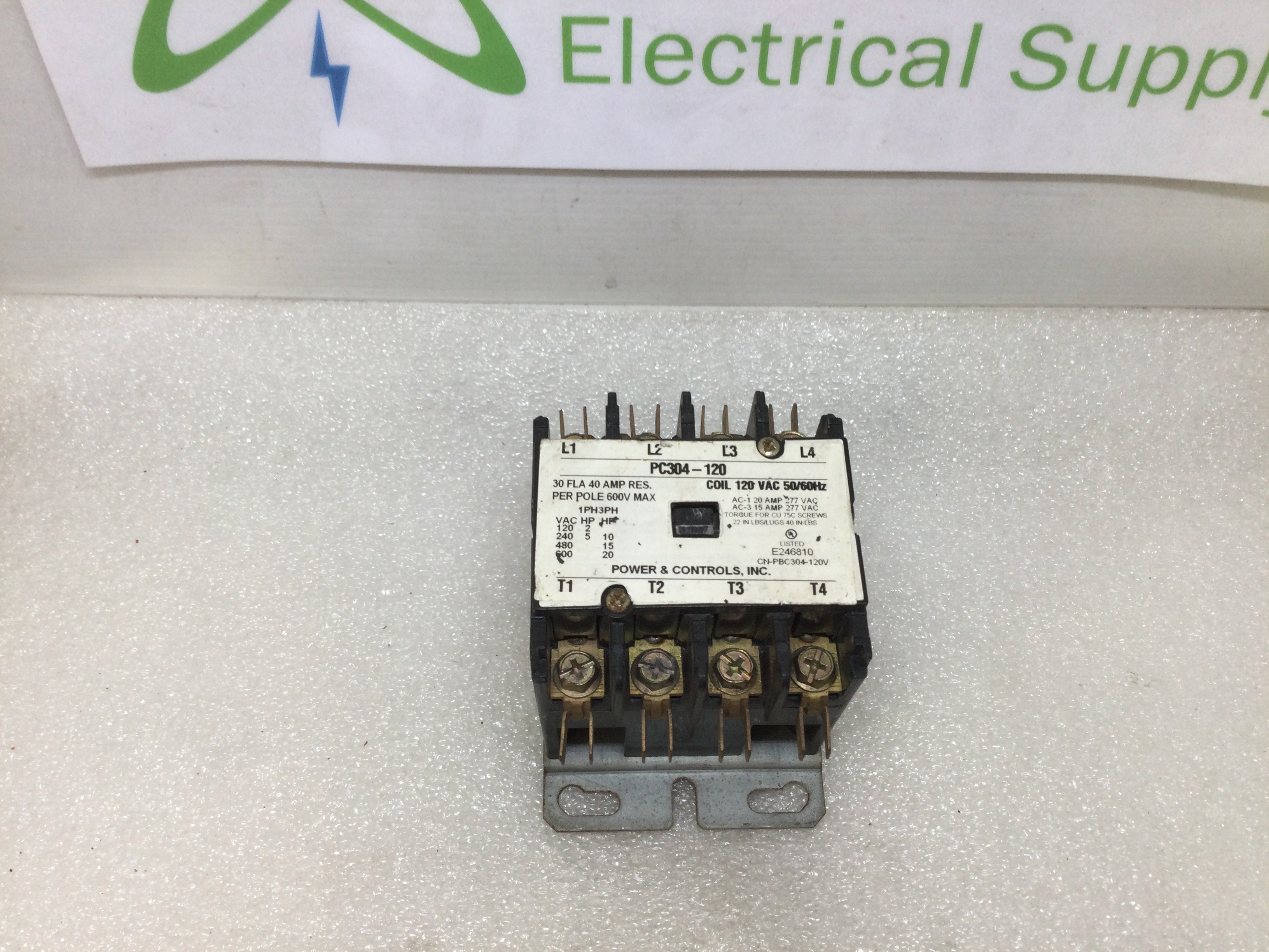 Power & Controls PC304-120 30 Amp 4 Pole 120v Coil Definite Purpose Co