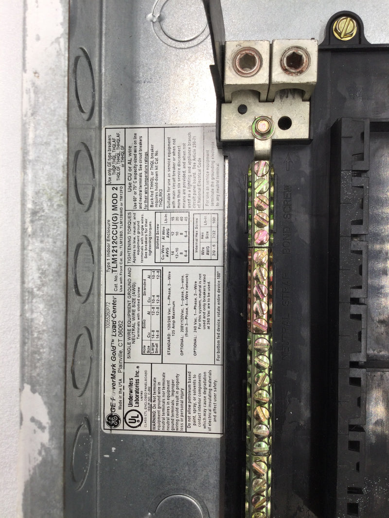 General Electric TLM1212CCU(G) Mod2 Single Phase 3 Wire 125A 120/240VA