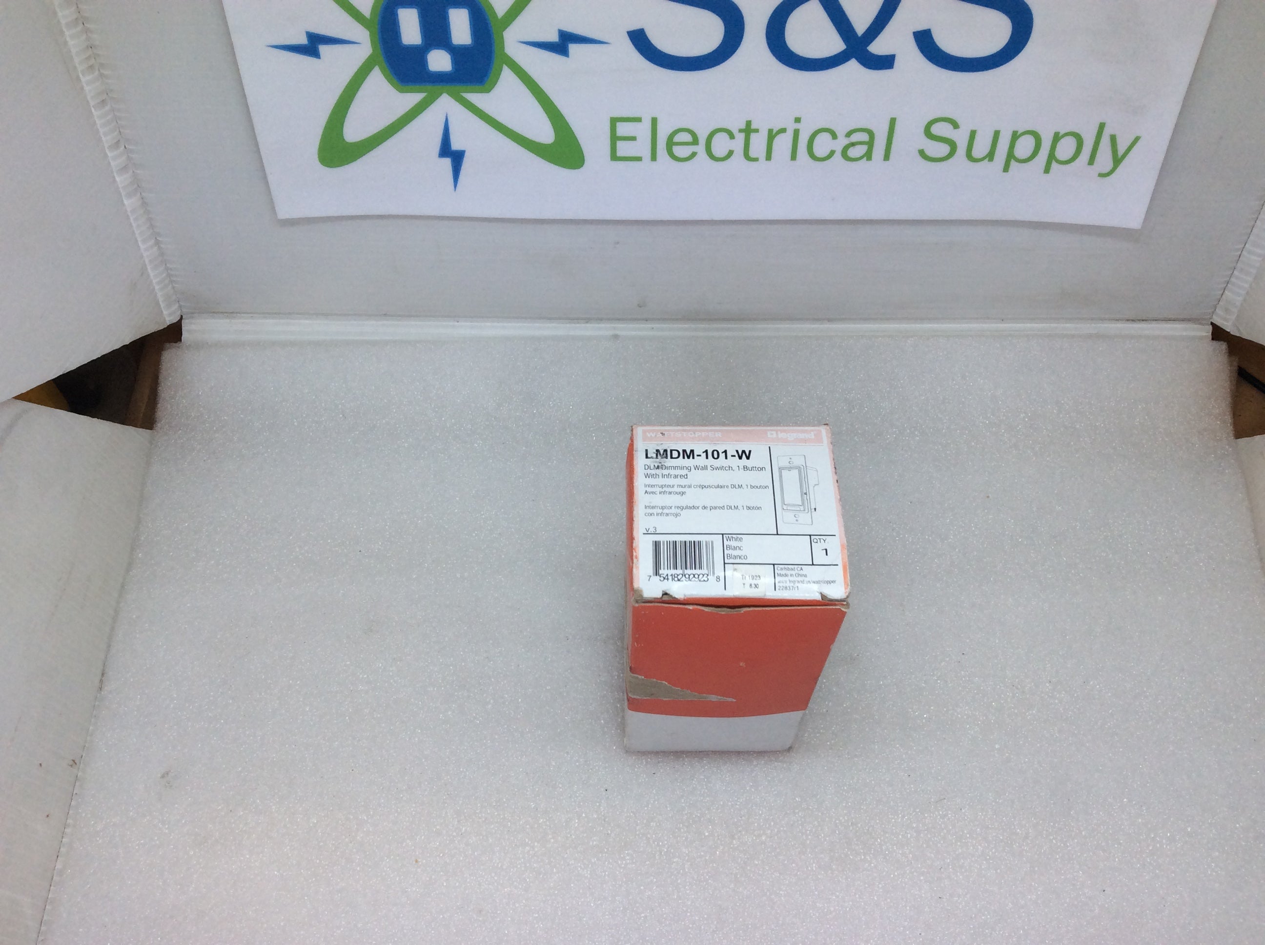 Wattstopper LMDM-101-W DLM Digital Dimming Wall Switch 1 Button With I