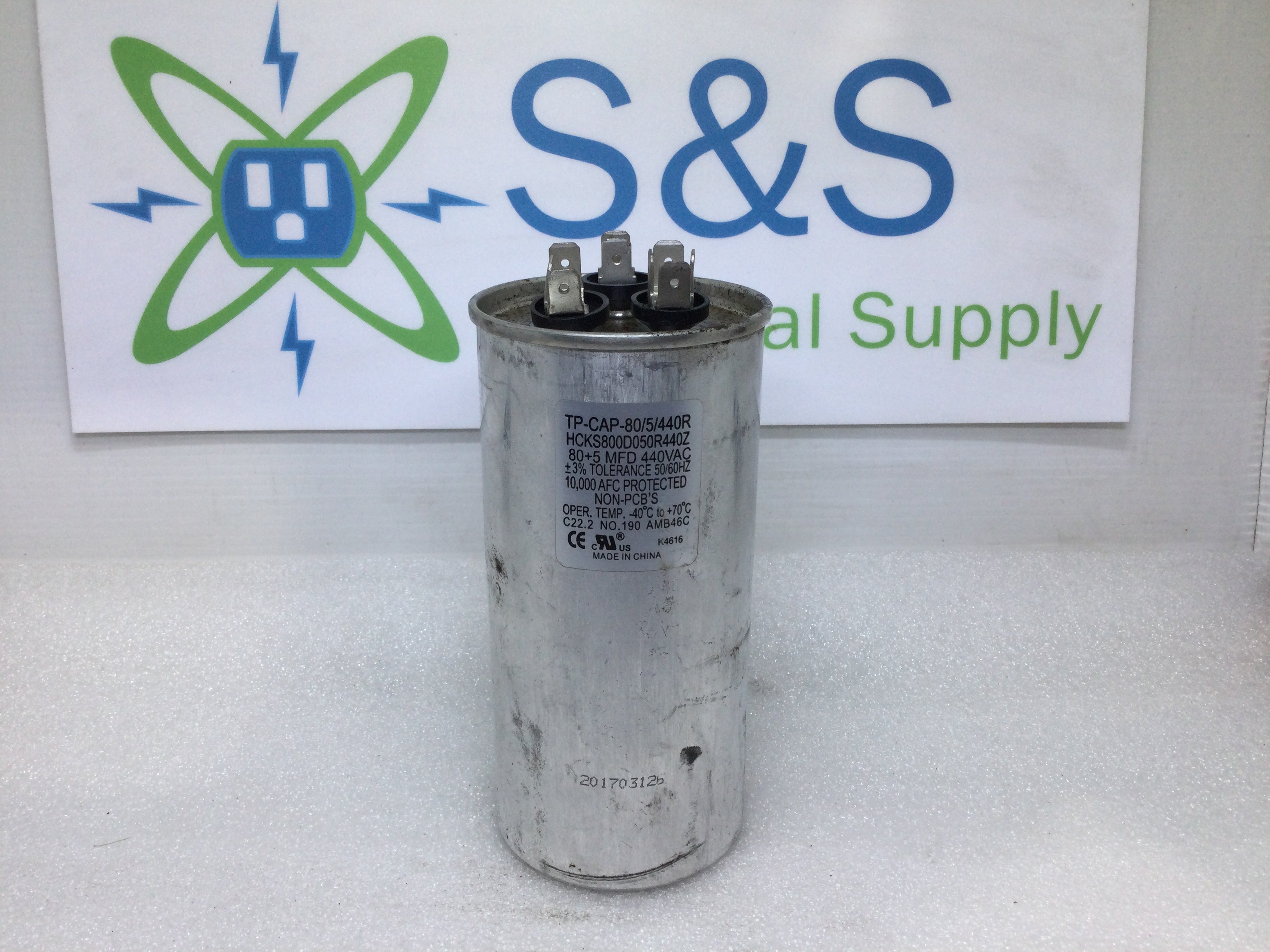 TP-CAP 80/5/440R HCKS800D050R440Z 80+5MFD +/-3% 440V 50/60Hz 70c/-40c