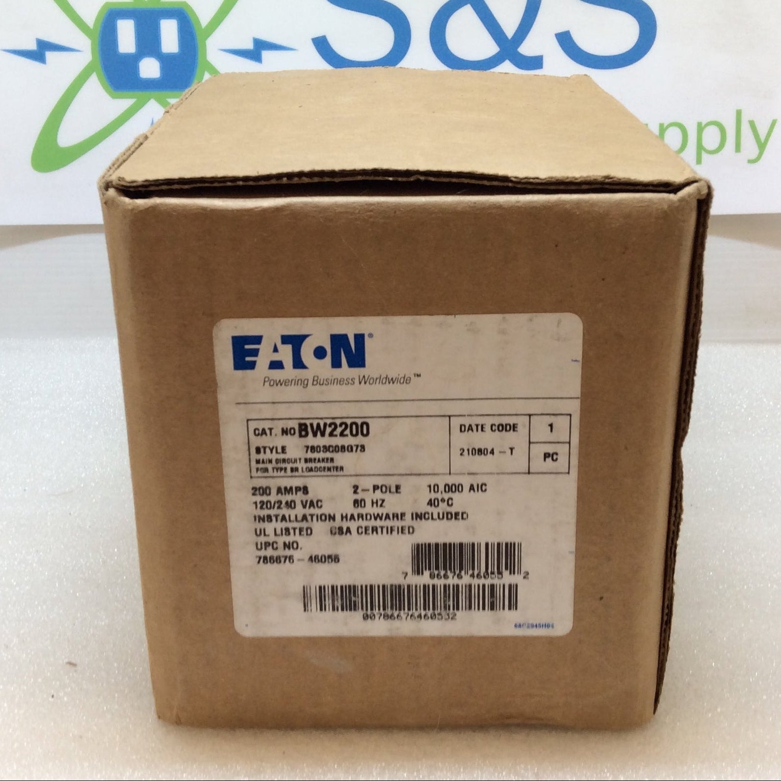 Eaton Cutler Hammer BW2200 200 Amp 2 Pole 120/240V 10K Circuit Breaker