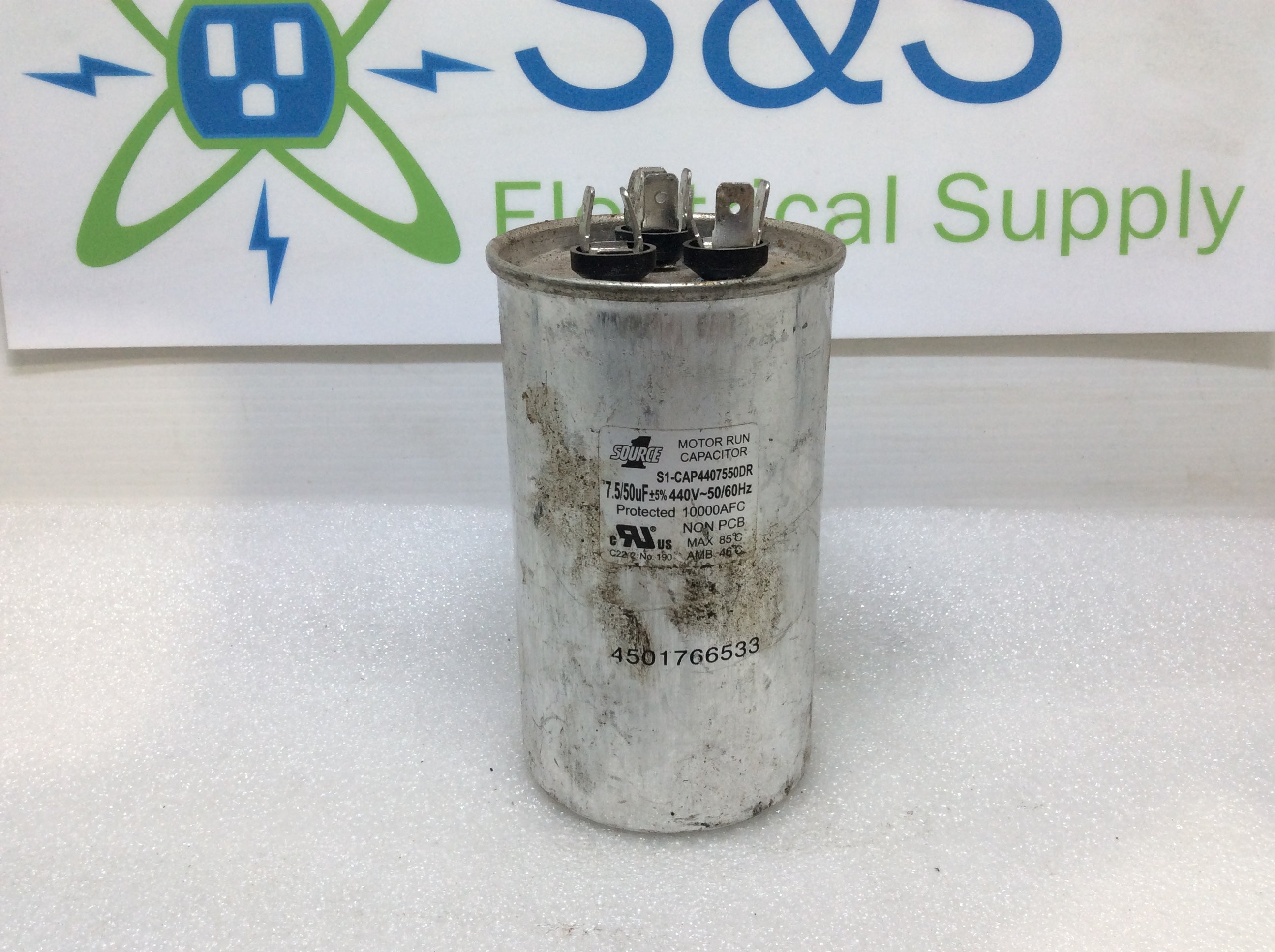 Source 1 Run Capacitor 7.5/50uf +/-5% 440V 50/60Hz S1-CAP4407550DR