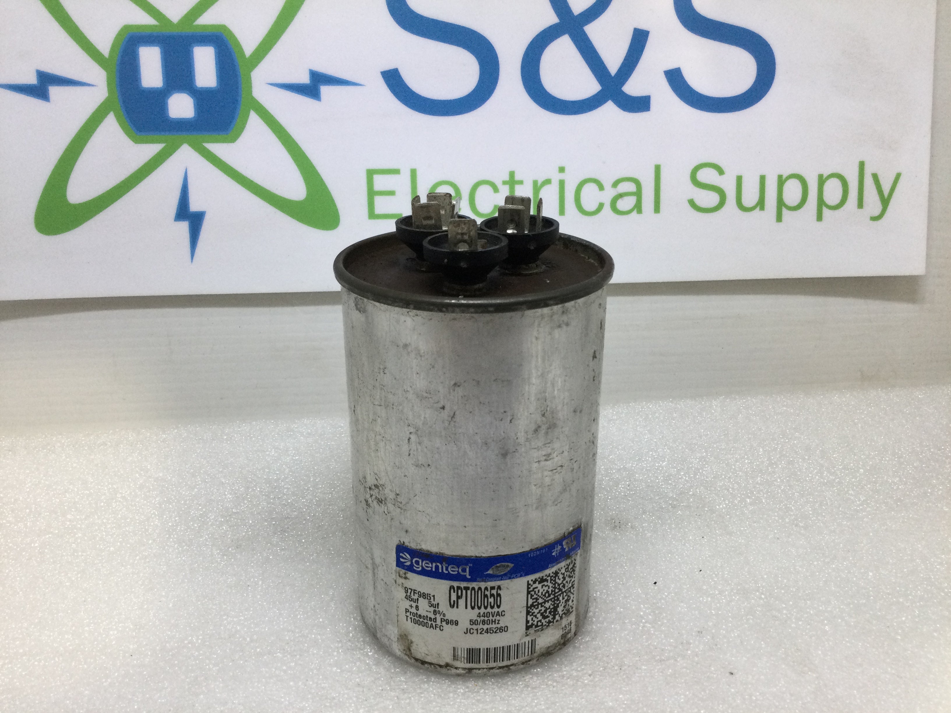 Genteq Capacitor CPT00656 97F9851 45/5uf 440Vac +/-6% 50/60Hz