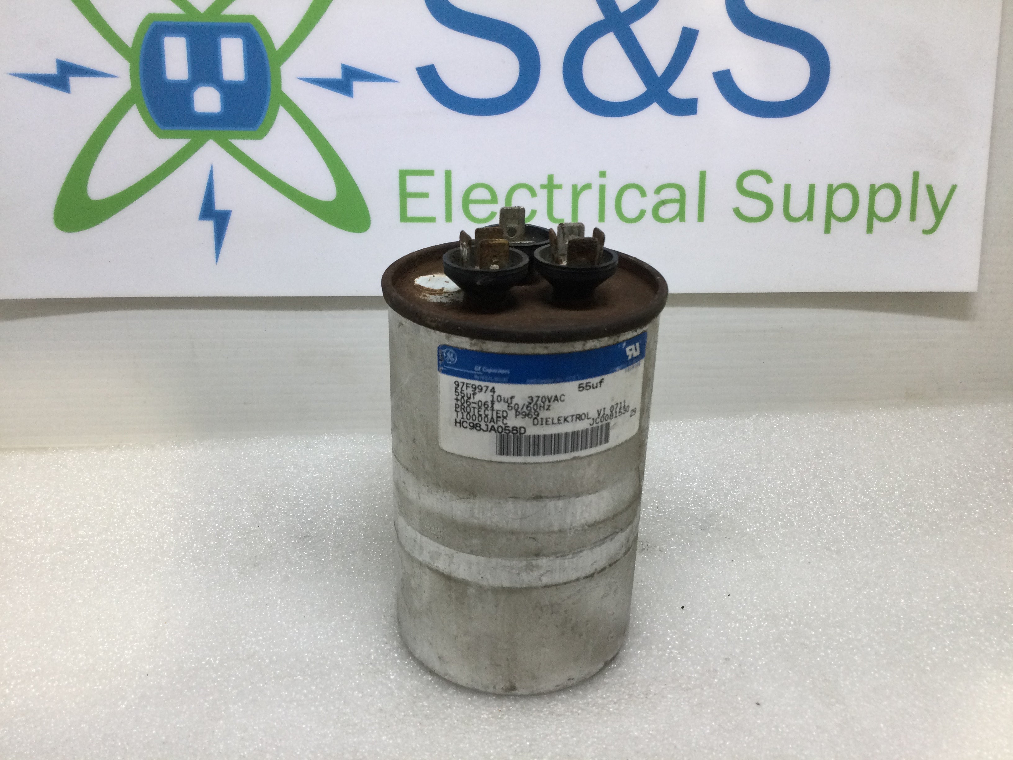 GE Capacitor 97F9974 55uf 10uf 370Vac +/-6% 50/60Hz