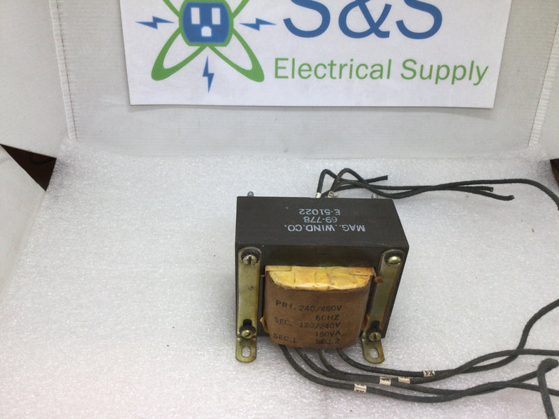 Mag Wind Co 218A4148-10 Potential Transformer Primary: 240/480V 60Hz S