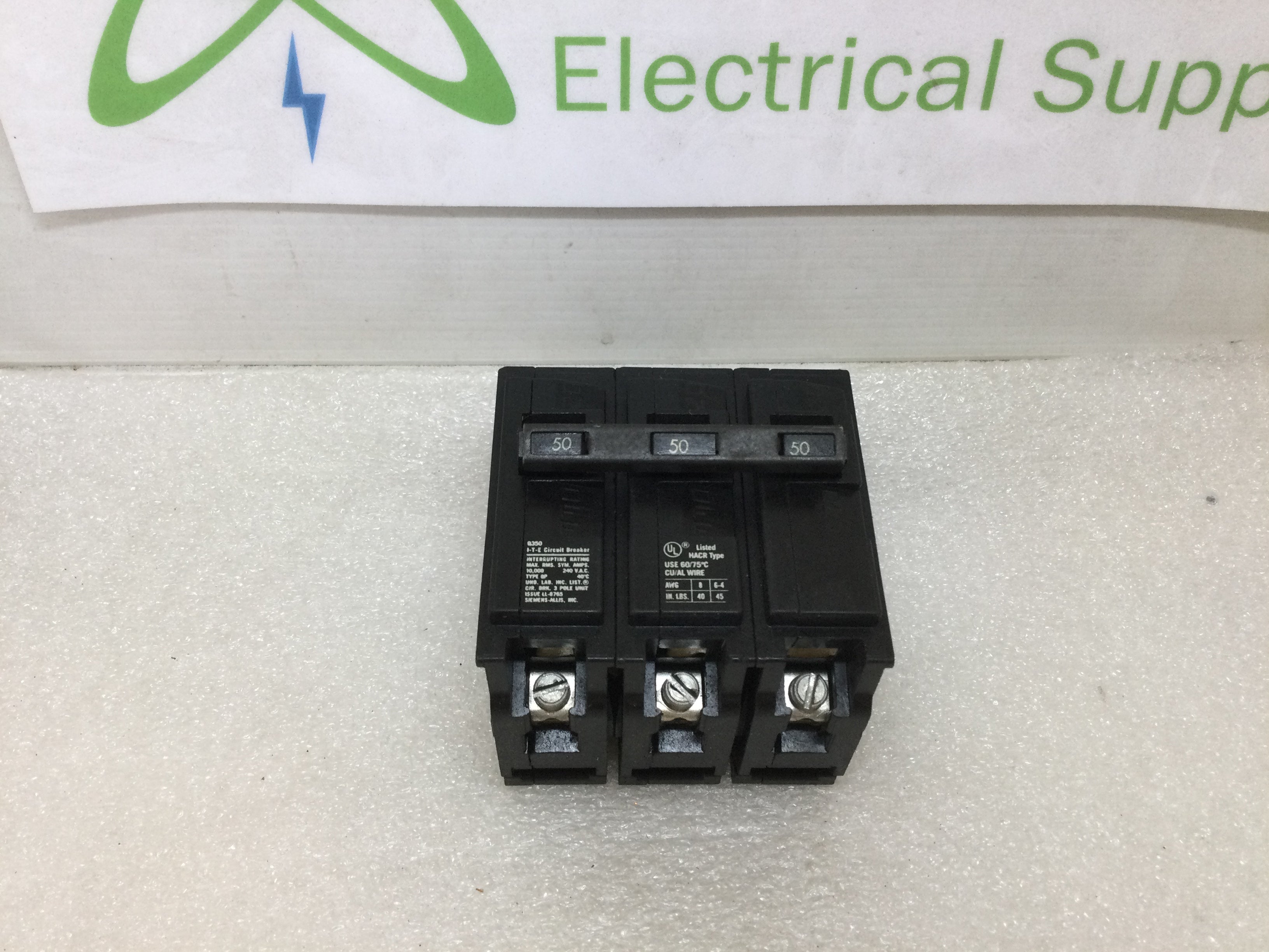 Siemens/ITE/Gould Q350 50 Amp 3 Pole 240V Circuit Breaker
