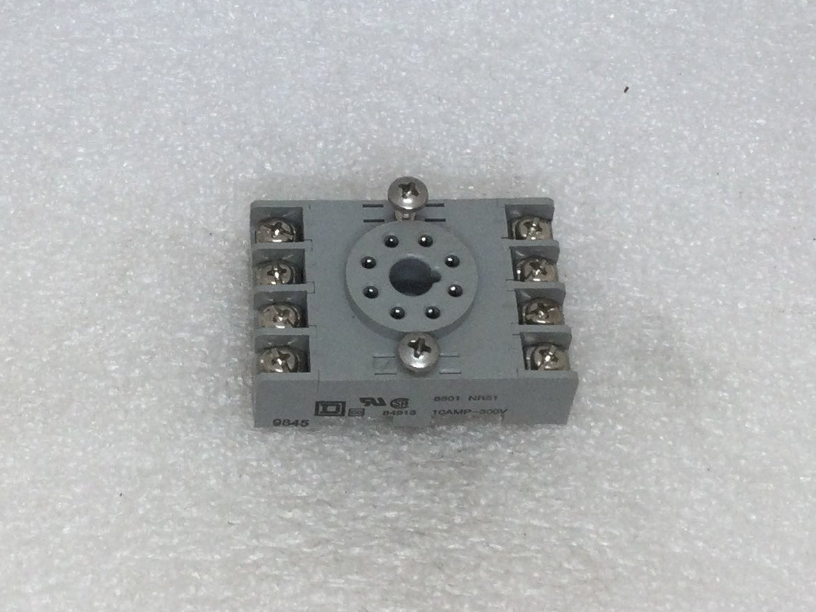 Square D 8501NR51 8 Pin Relay Socket 10A 300V Din Rail Mount
