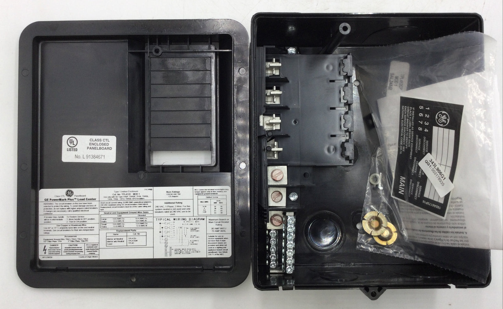 GE General Electric PowerMark Plus TPL412C 125 Amp 4-Space 8-Circuit I