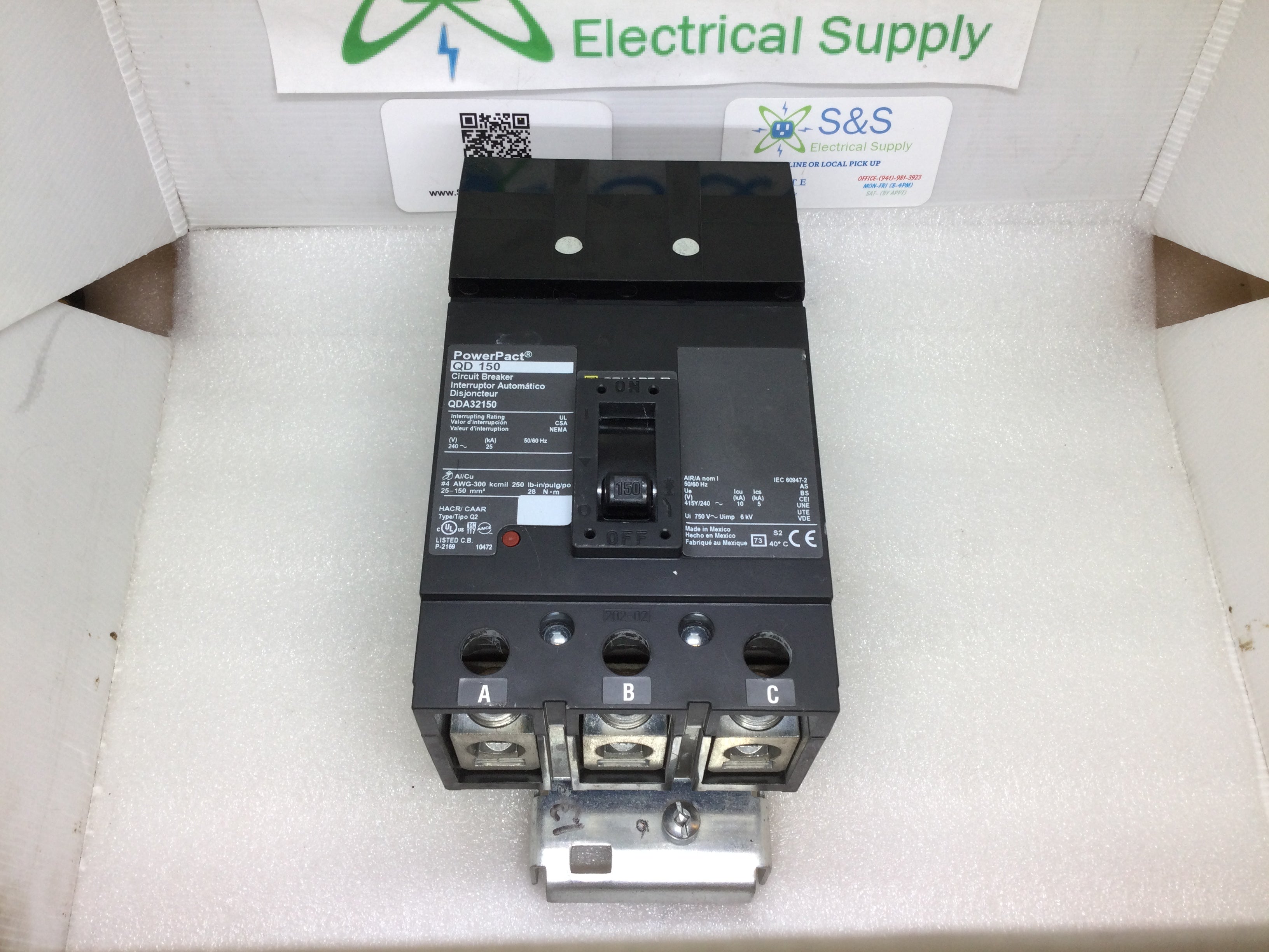 Square D Qda32150 150 Amp 240 Volt 3 Pole I-Line Breaker