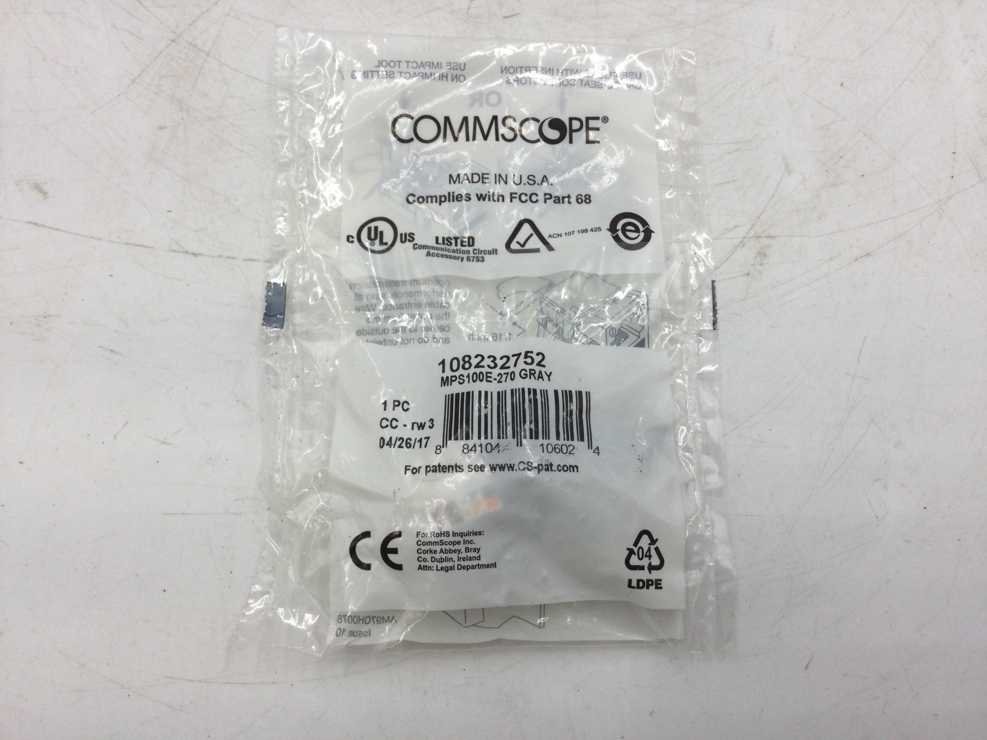 Commscope 108232752 MPS100E-270 Gray Conductor