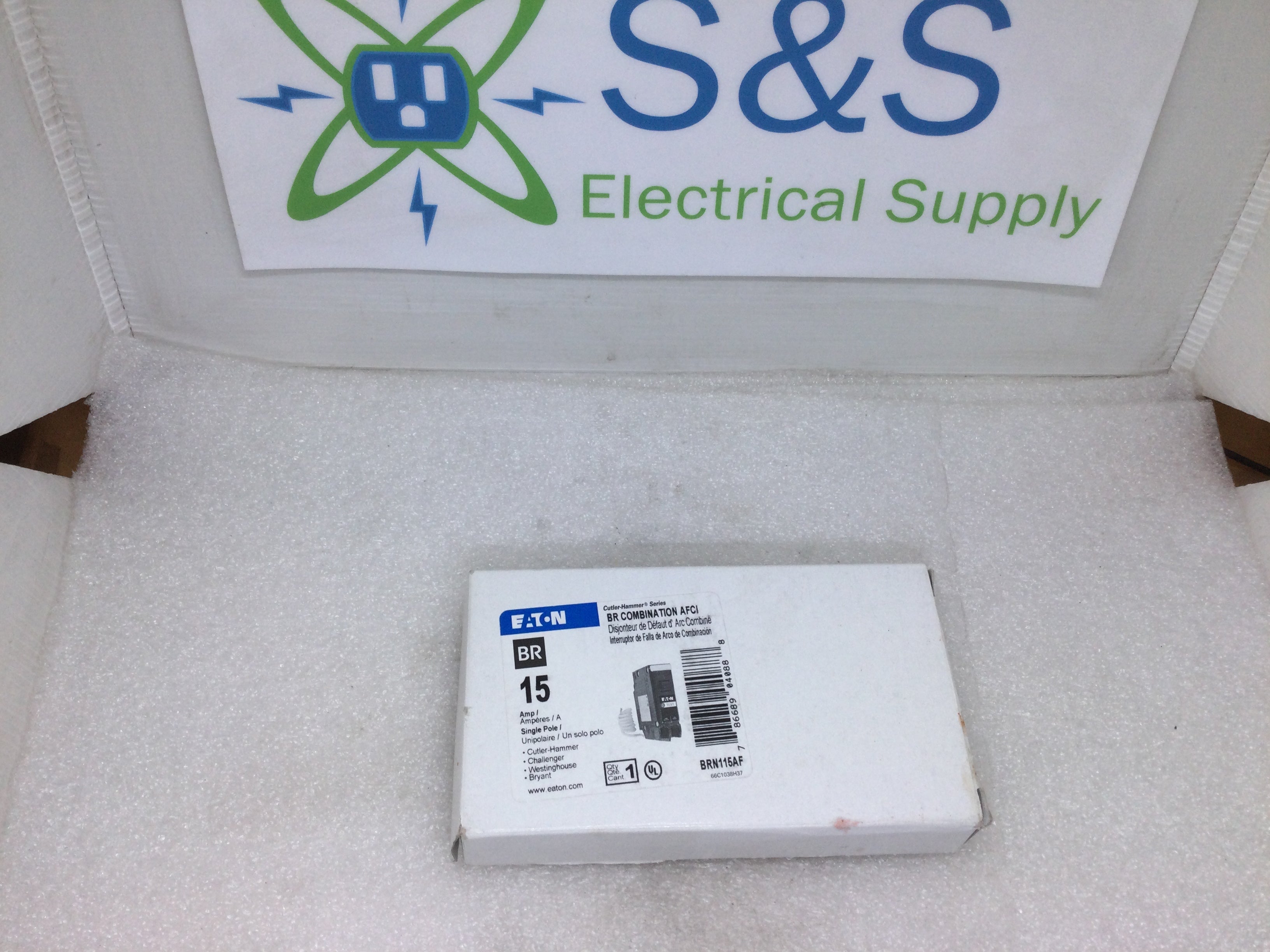 Eaton/Cutler-Hammer BRN115AF 15 Amp 1 Pole 120/240V Breaker w/ AFCI