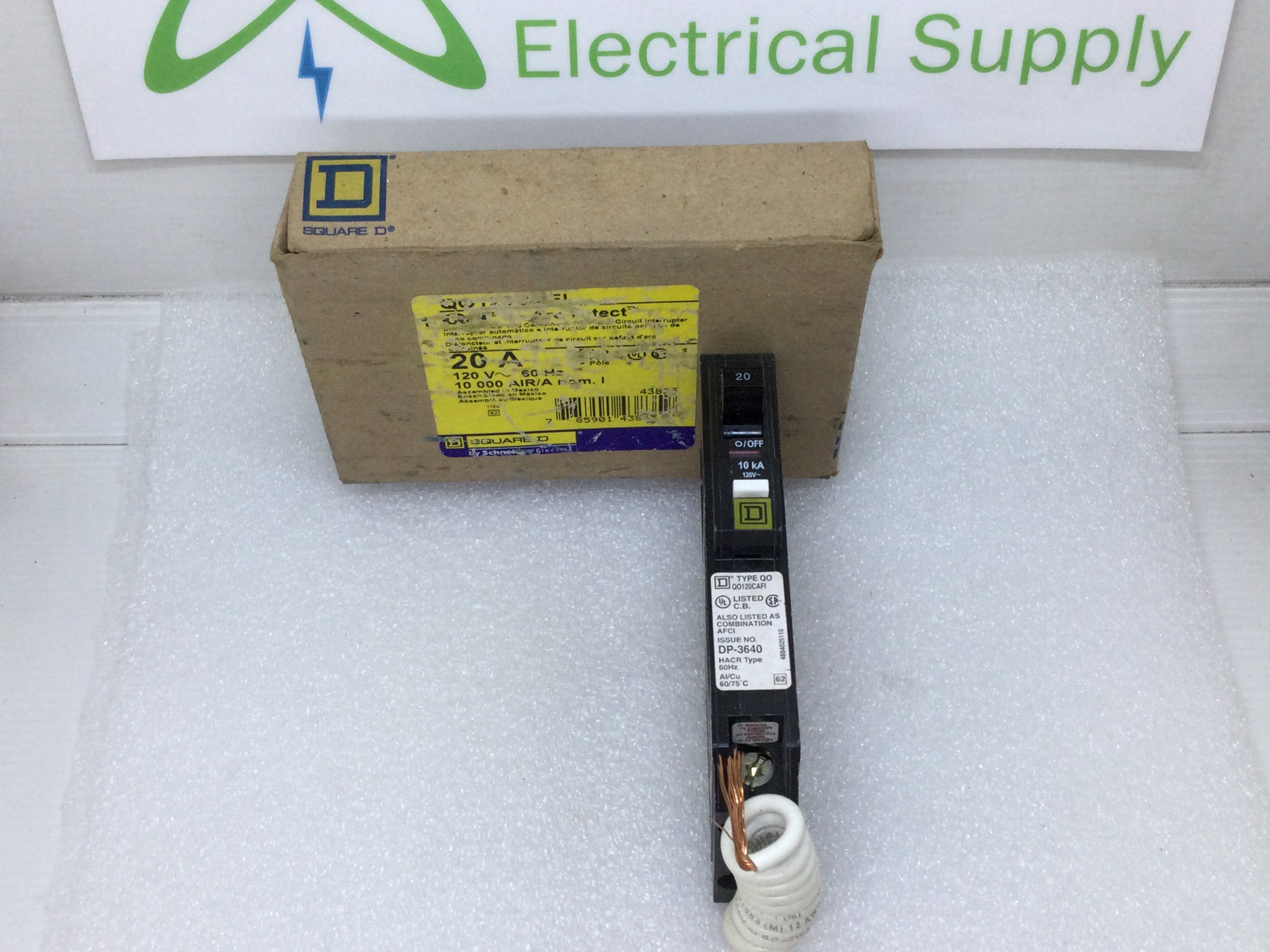 Square D QO120CAFI 20 Amp 1 Pole 120V Type QO AFI Breaker