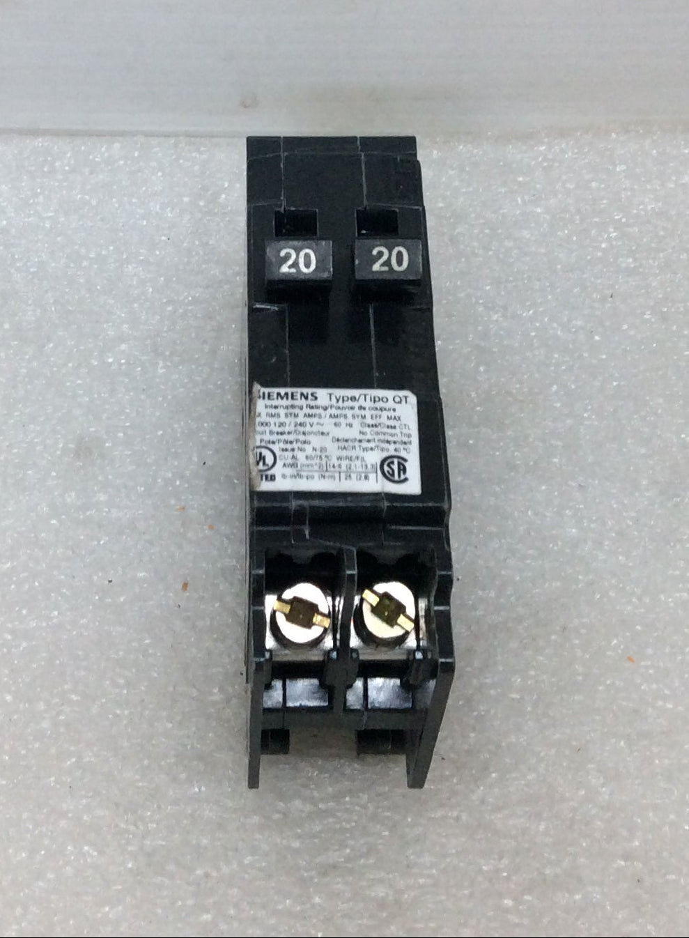 Siemens/ITE/Gould Q2020 20/20 Amp 1 Pole 120/240V Tandem Circuit Break