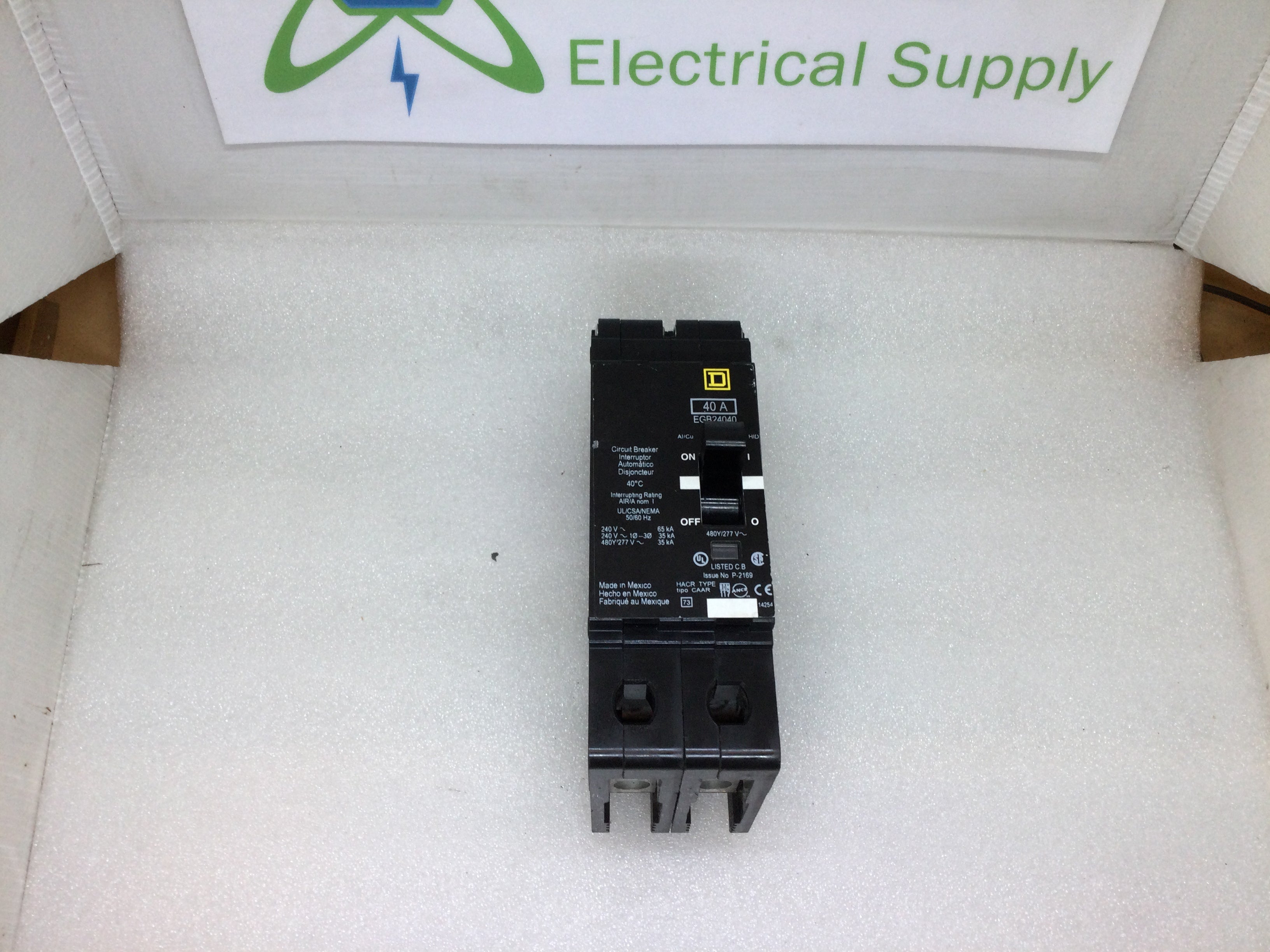 Square D EGB24040 2 Pole 40A 480Y/277V Type EGB Bolt On Circuit Breake