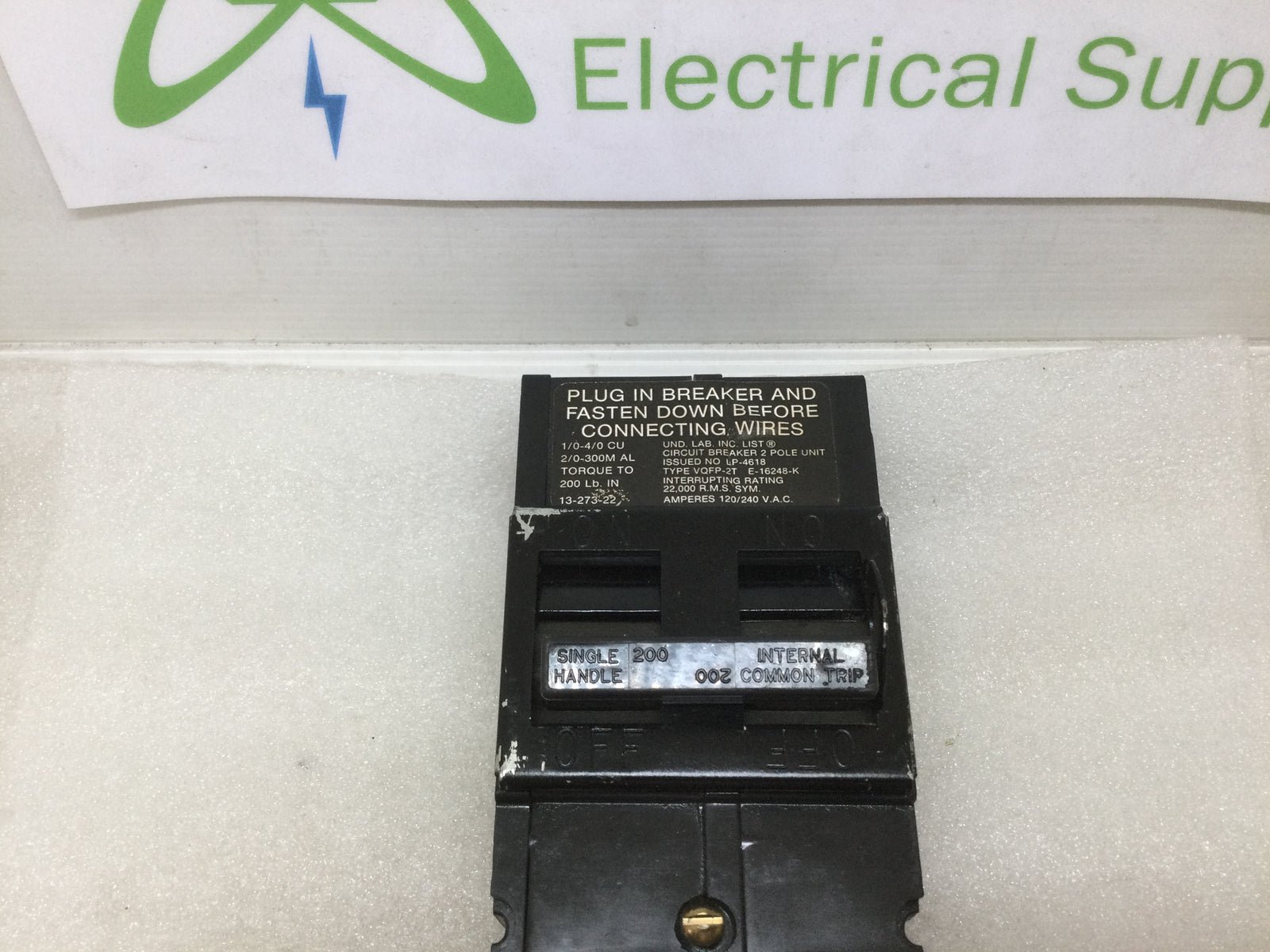 Zinsco QFP2T/VQFP-2T/QFP2200T 200 Amp 2-Pole 240V Circuit Breaker