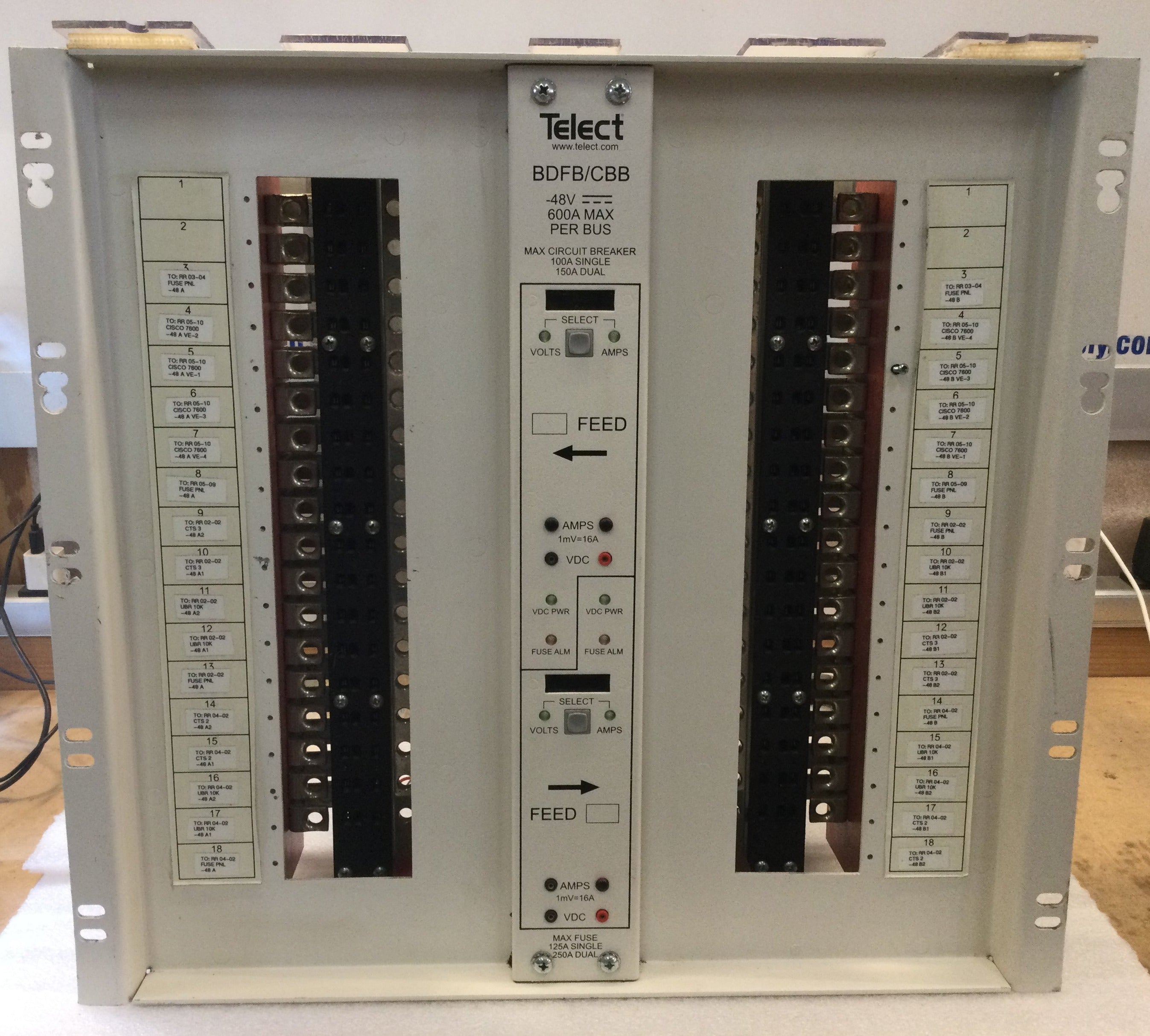 Telect 007-0001-2602: Mini Battery Distribution Circuit Breaker Bay, D