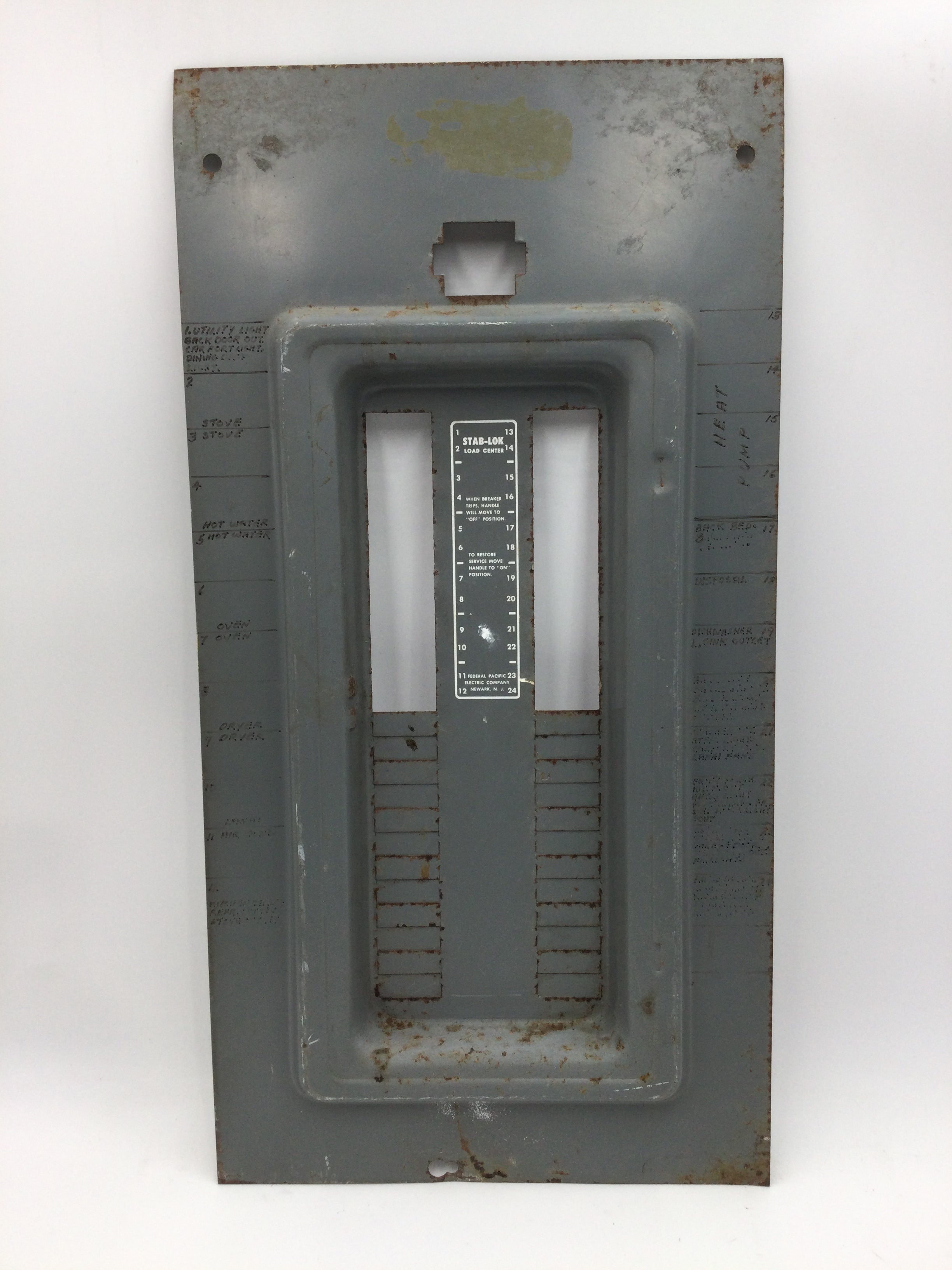 FPE Federal Pacific Breaker Panel Cover 12-24 Spaces for Type NC/NA Br