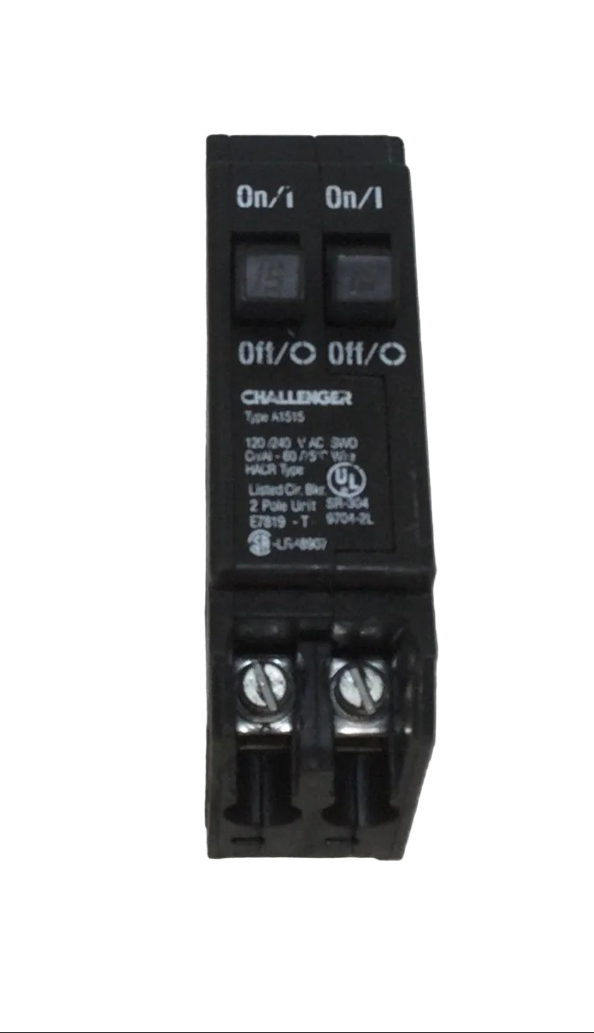 Challenger A1515 15 Amp 2 Pole 120/240V Circuit Breaker - Cosmetic Fla