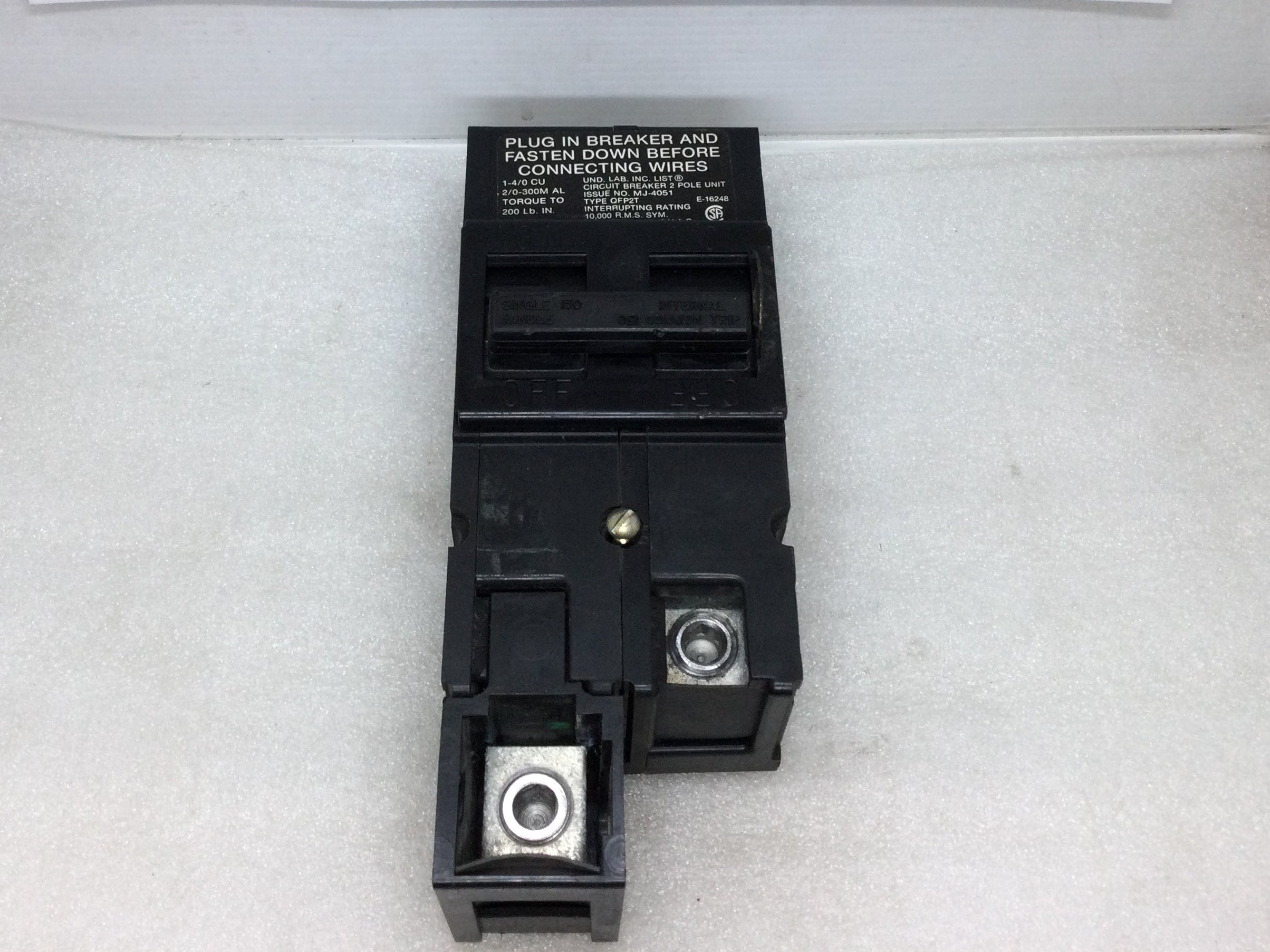 GTE/Sylvania/Challenger QFP2150T 150 Amp 2 Pole 120/240V Main Breaker