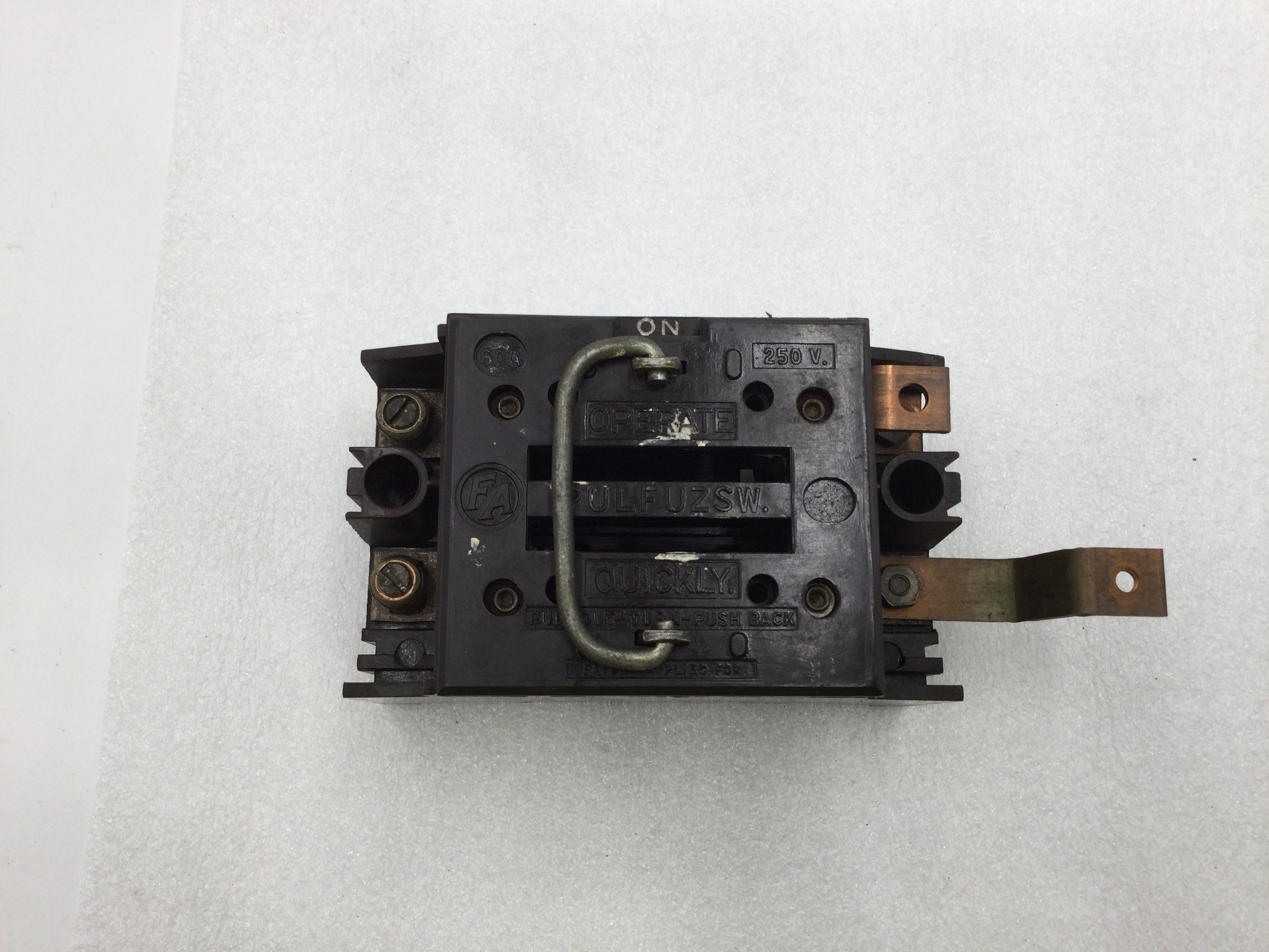 Frank Adams PULFUZSW Fuse Pull Out and Fuse Holder 250v 2 Pole 60 Amp