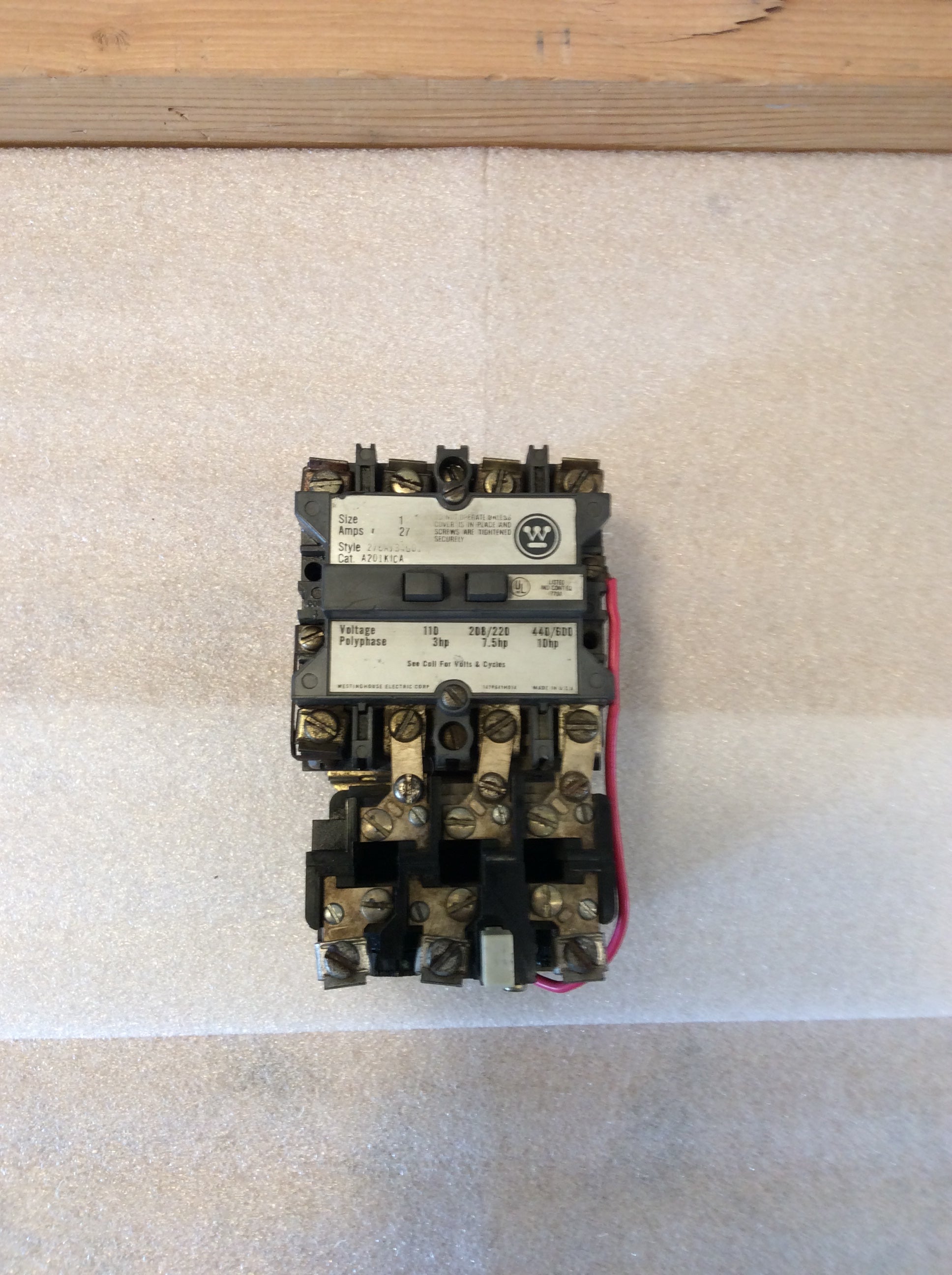 Westinghouse A201K1CA 27 Amp 3 Phase Size 1 Motor Controller w/ Overlo