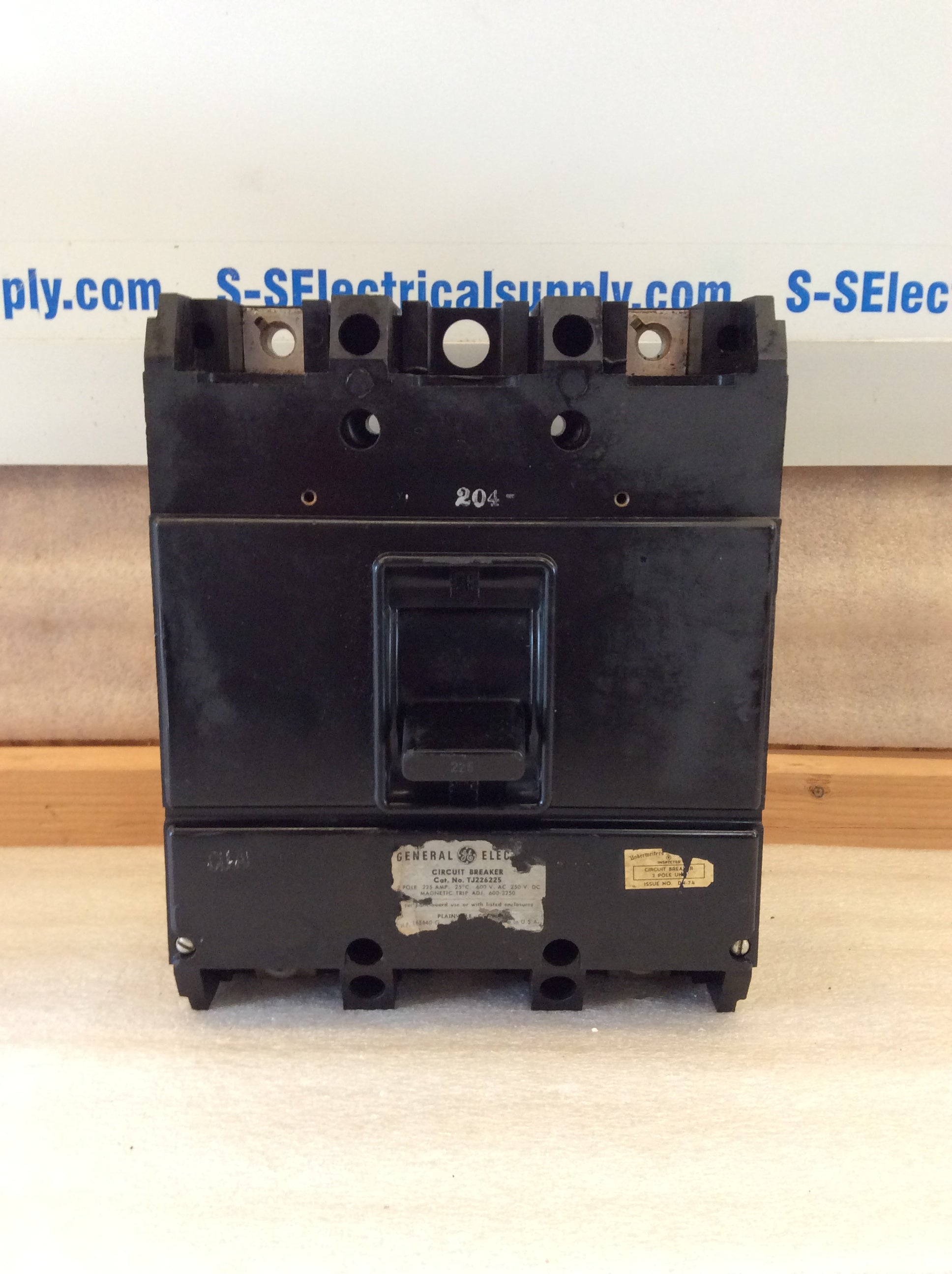 General Electric TJ226225 225A 600VAC Type TJ Single Phase 2 Pole Indu