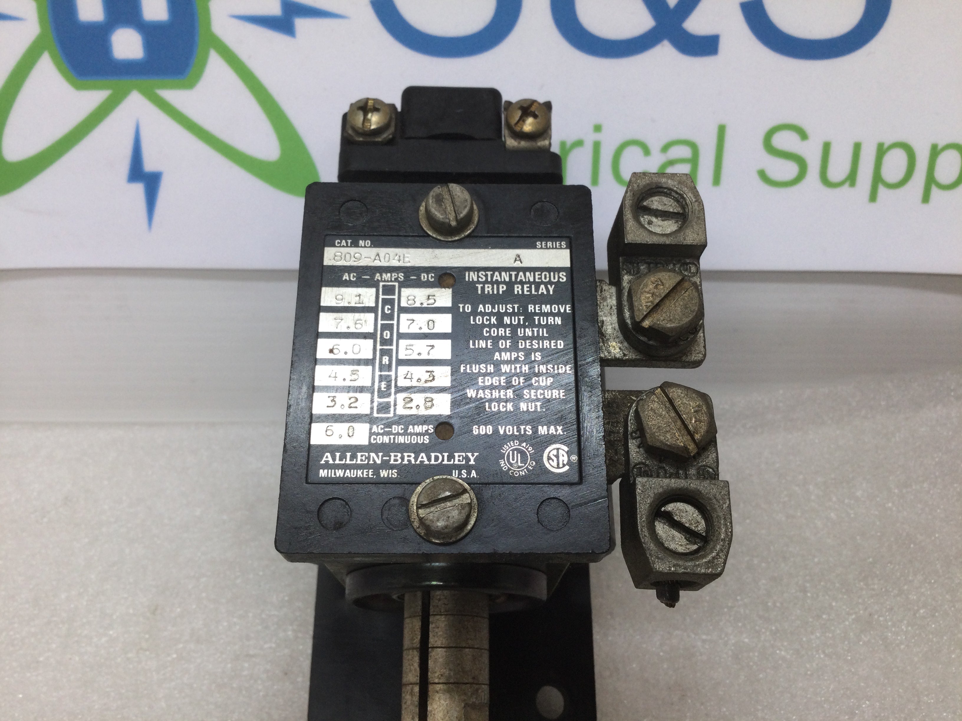 Allen Bradley 809-A04e Series A Instantaneous Trip Relay