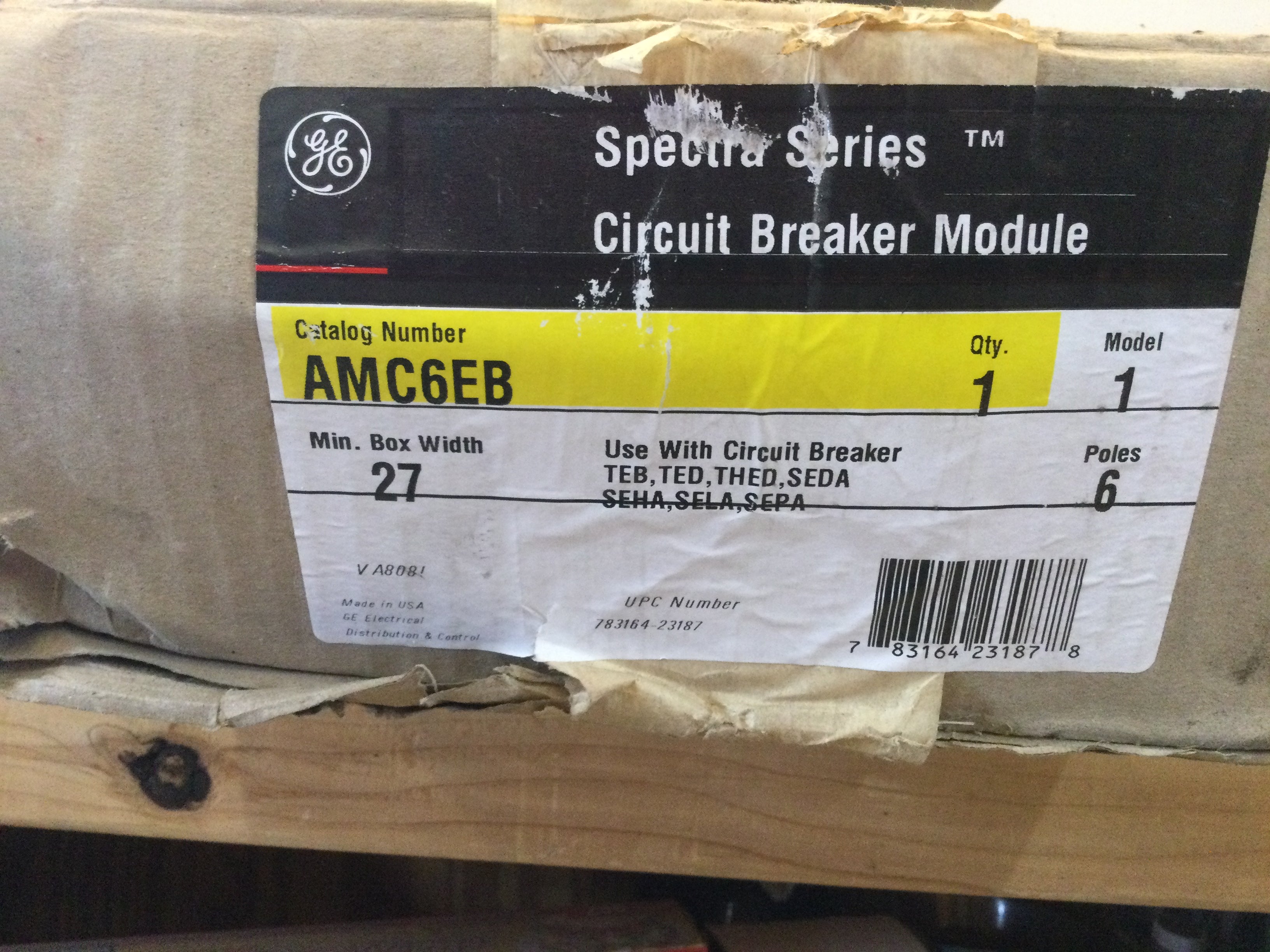 GE General Electric AMC6EB Spectra Series Circuit Breaker Module Use W