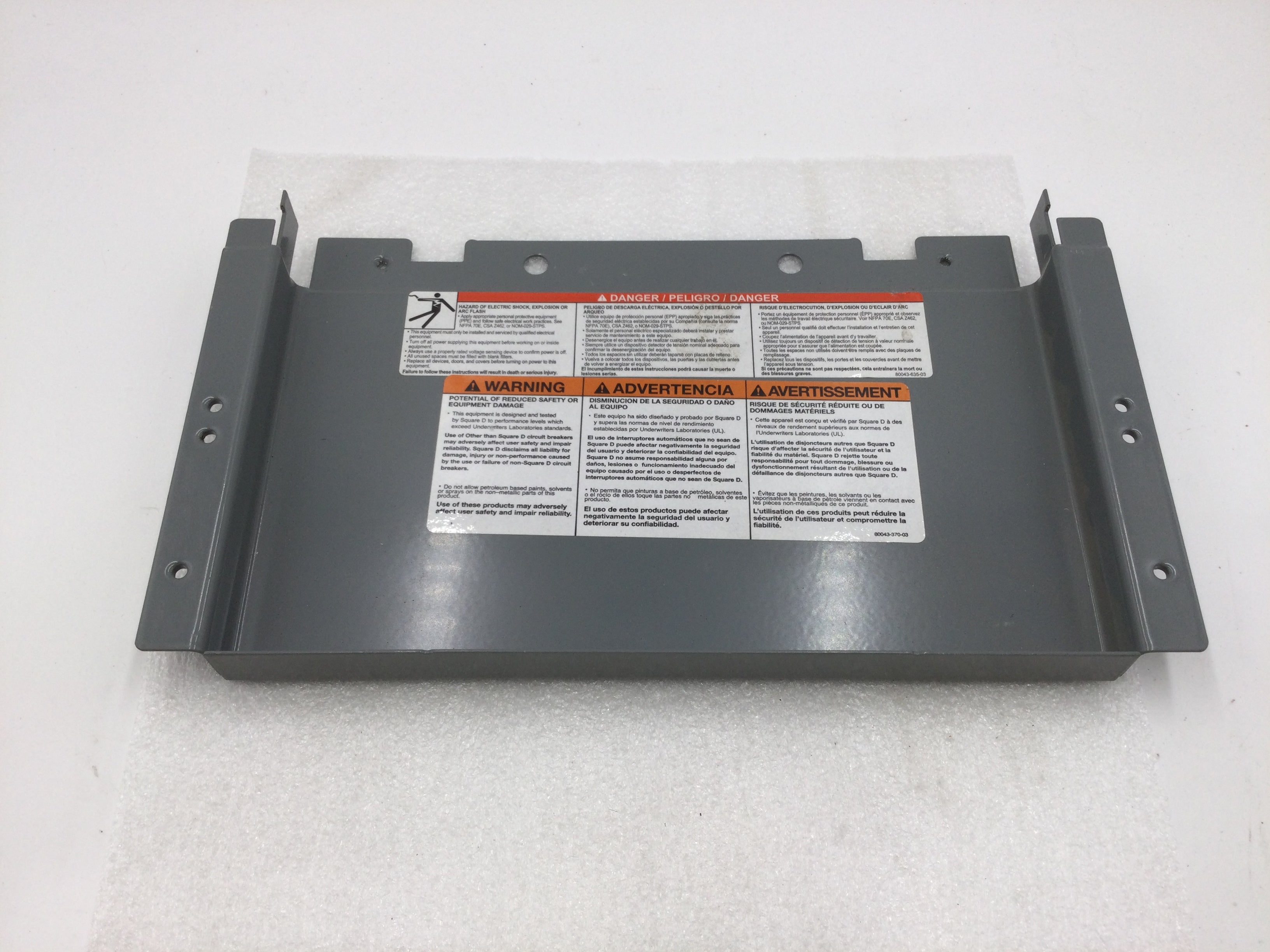 Square D Type NQ/NQM Panel Board Dead Front Top Piece ONLY 7" x 12.25"