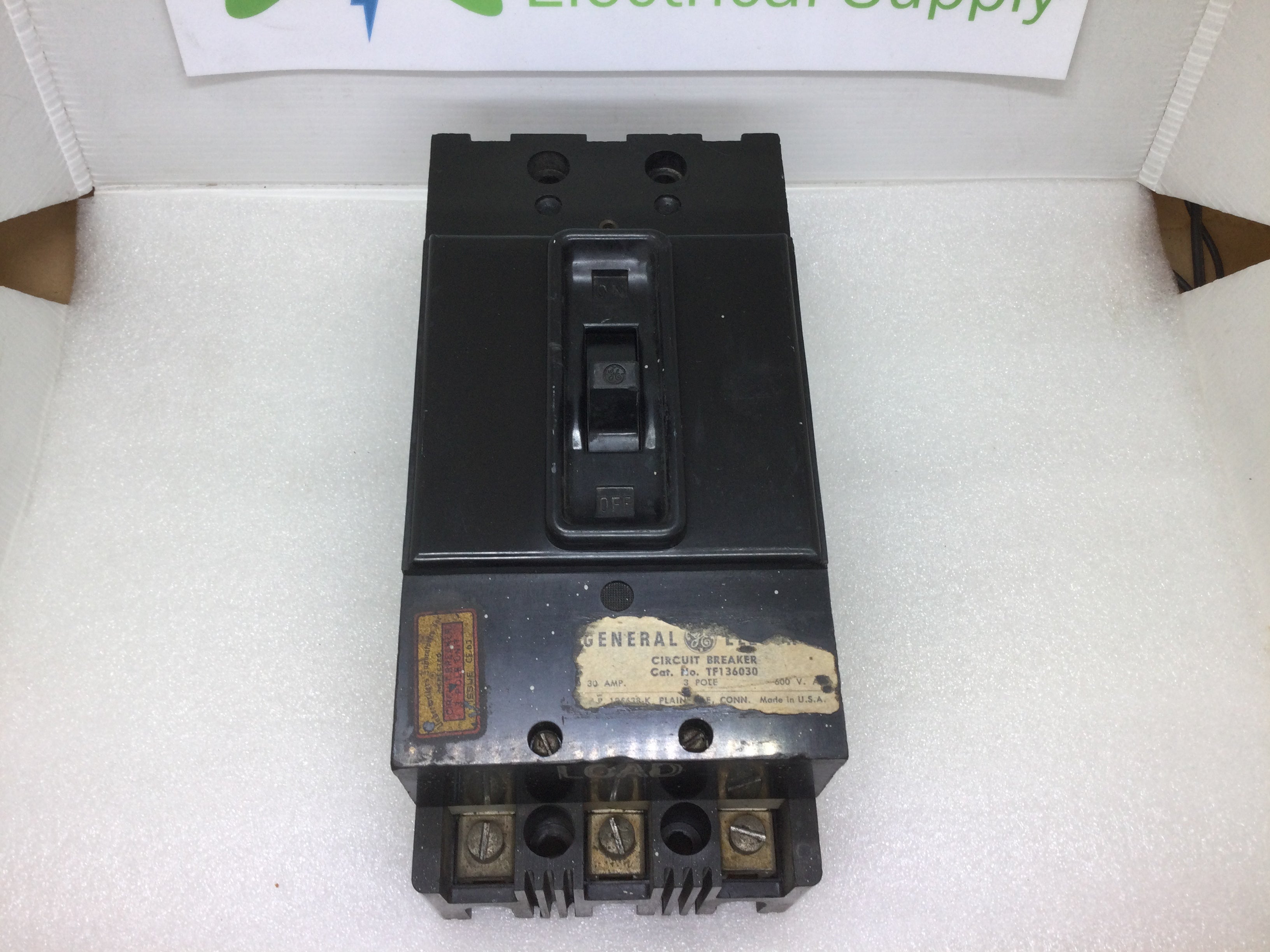 GE General Electric TF136030 3 Pole 30 Amp 600vac Type TF Circuit Brea