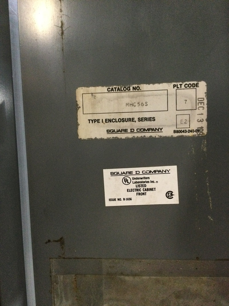 Square D Electric Cabinet Front MHC56S Type 1 56" x 20" Panelboard Cov