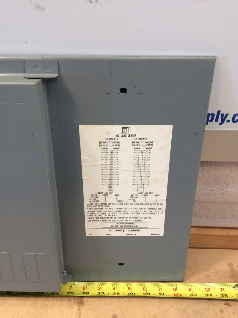 Square D QON-442K PanelBoard Interior 400A 3 Phase 240VAC Type QO Inte
