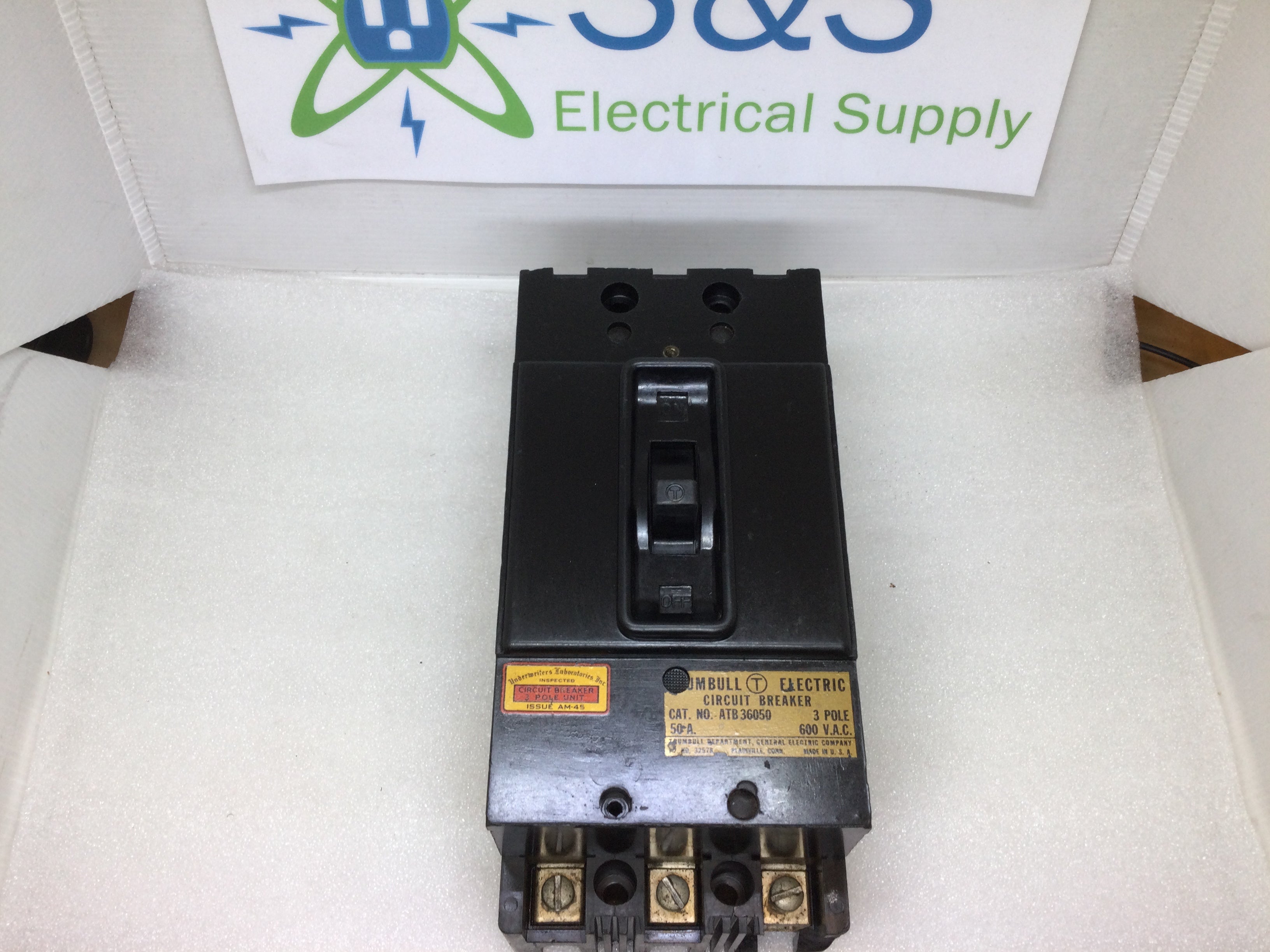 Trumbull Electric Atb36050 3 Pole 50a 600vac Type Atb Circuit Breaker