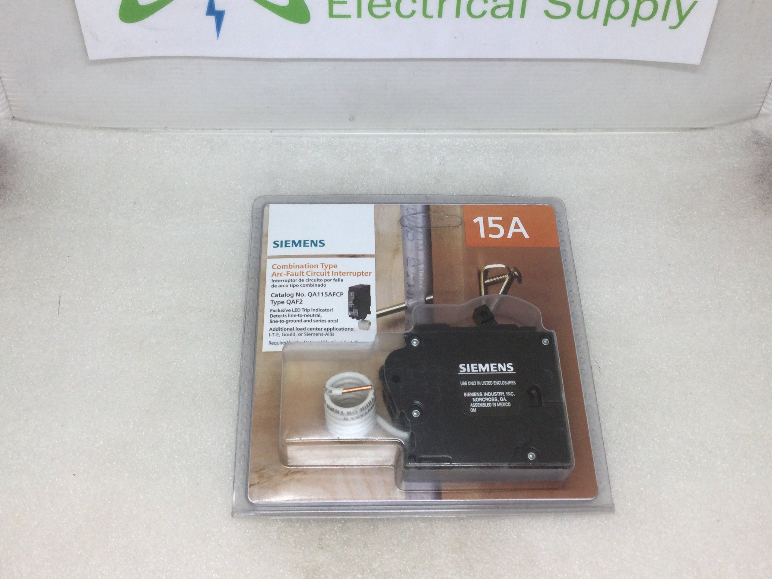 Siemens QA115AFC 15 Amp 1 Pole 120V Type QAF2 Combination AFCI Circuit