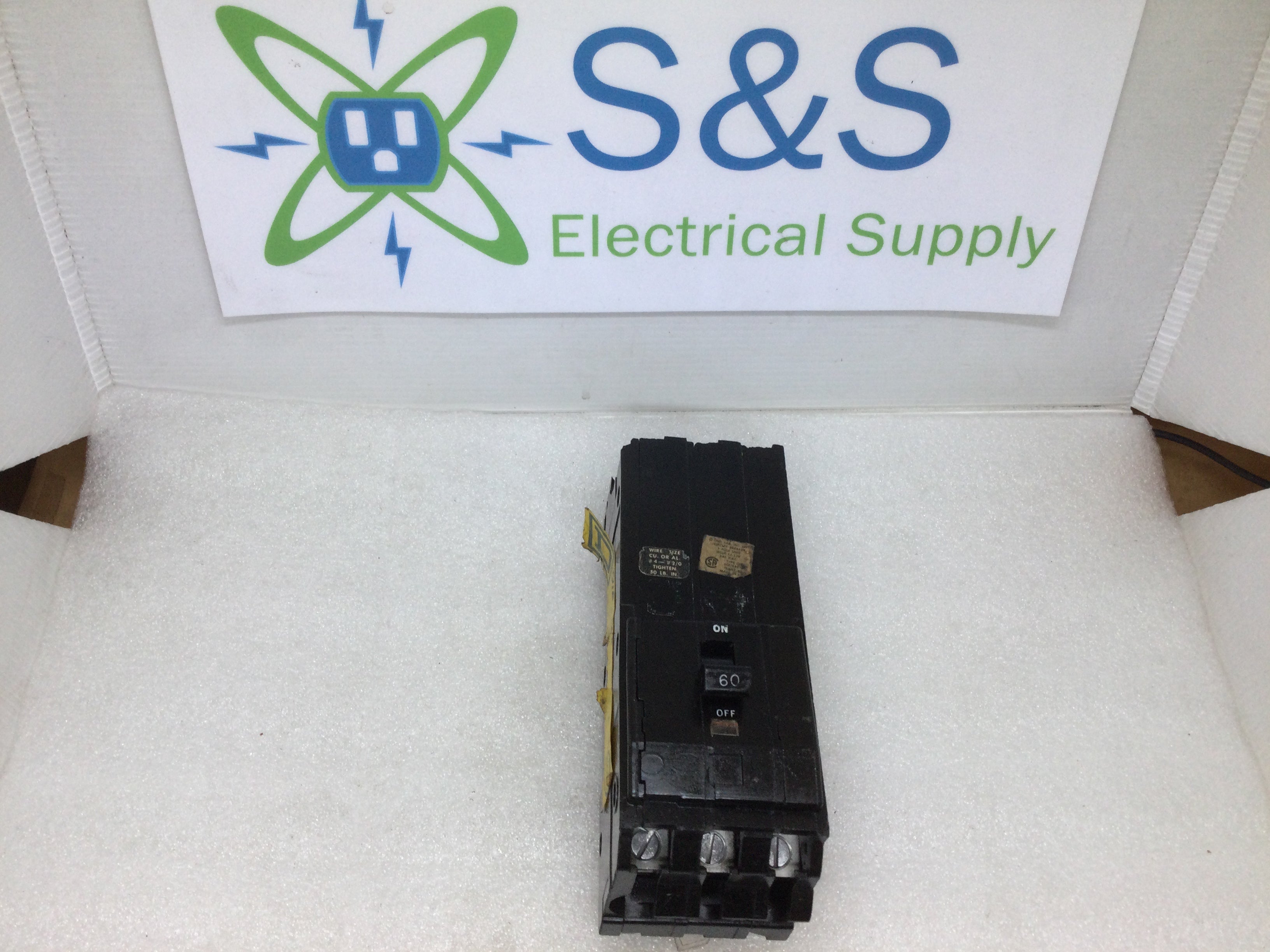 Square D Q1B360 3 Pole 60A 240VAC Type Q1B Bolt In Circuit Breaker